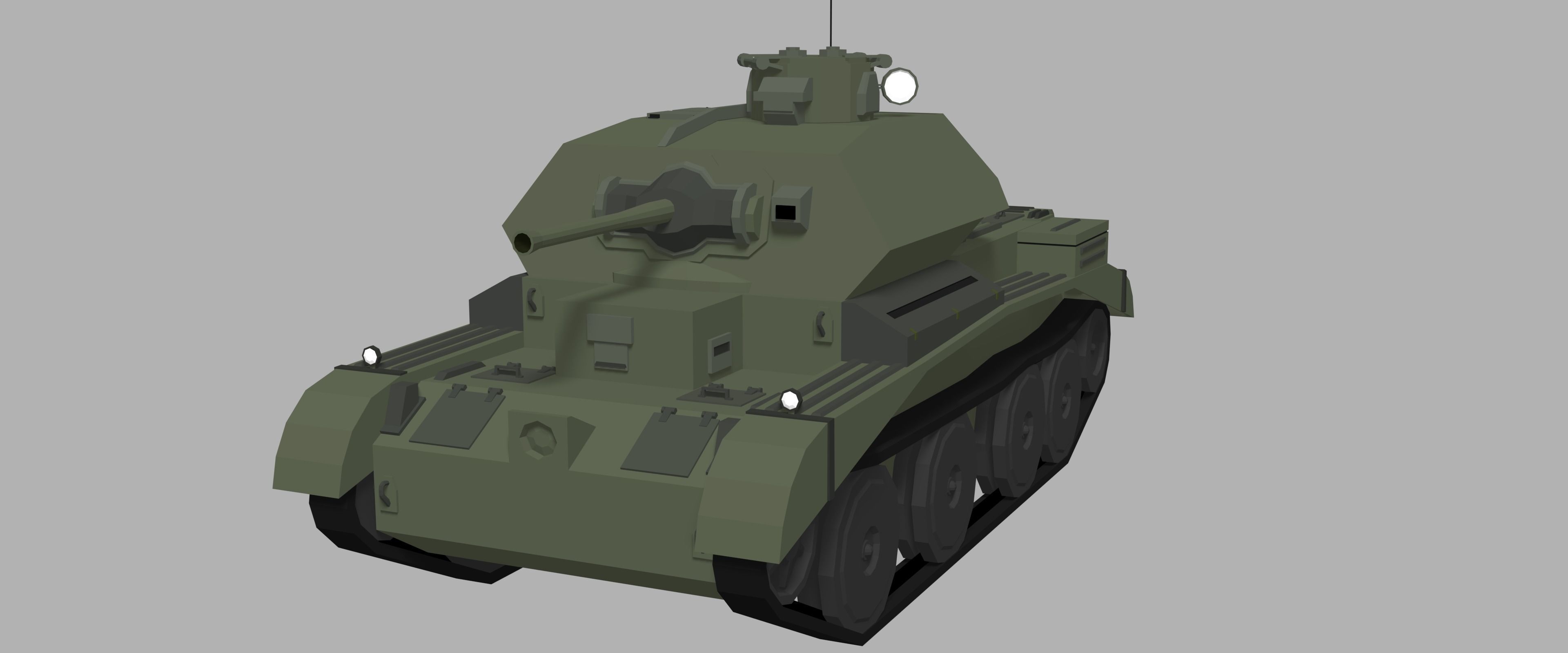 3D model A13 Cruiser Mk II Tank LowPoly Isometric VR / AR / low-poly ...