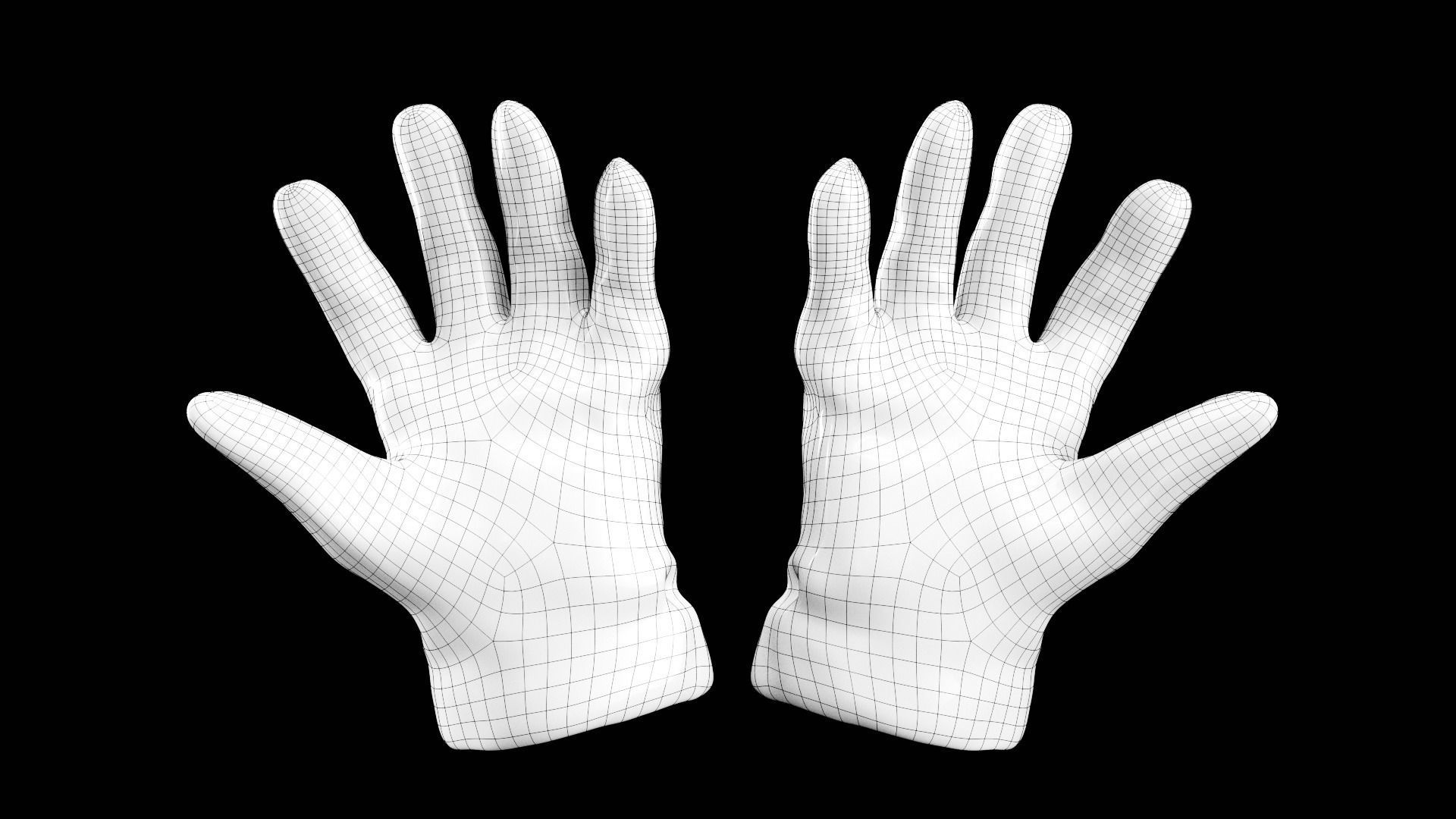 3D model Military gloves of color black with PBR textures 16 VR / AR ...