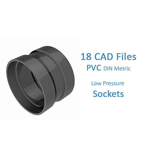 PVC Low Pressure Sockets for DIN Industrial Pipes free 3D model | CGTrader