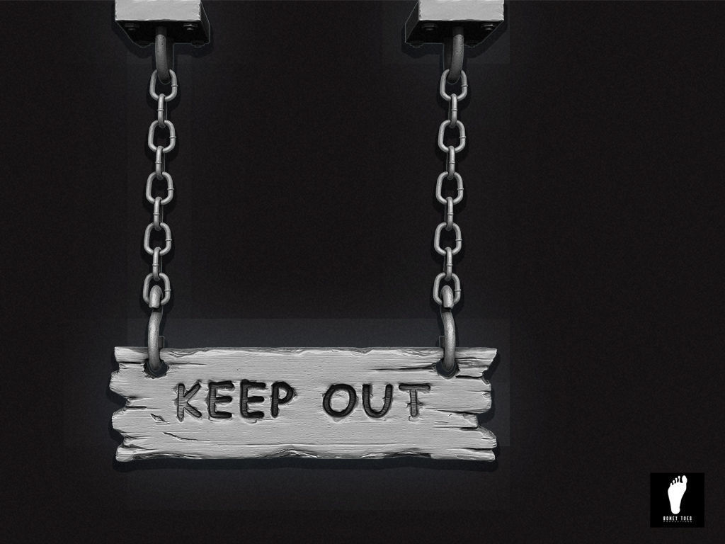 Keep Out Wooden Sign 3D model | CGTrader
