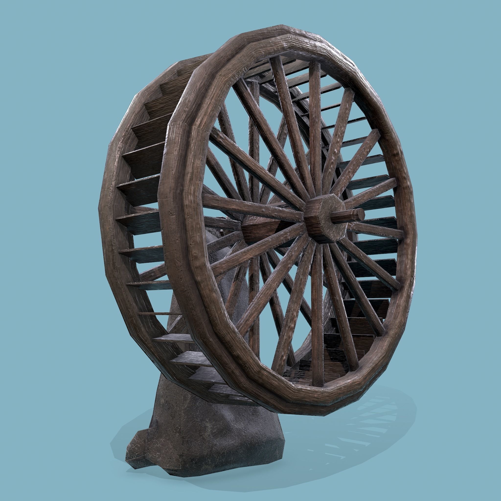 3D model Water Wheel Wooden VR / AR / low-poly | CGTrader