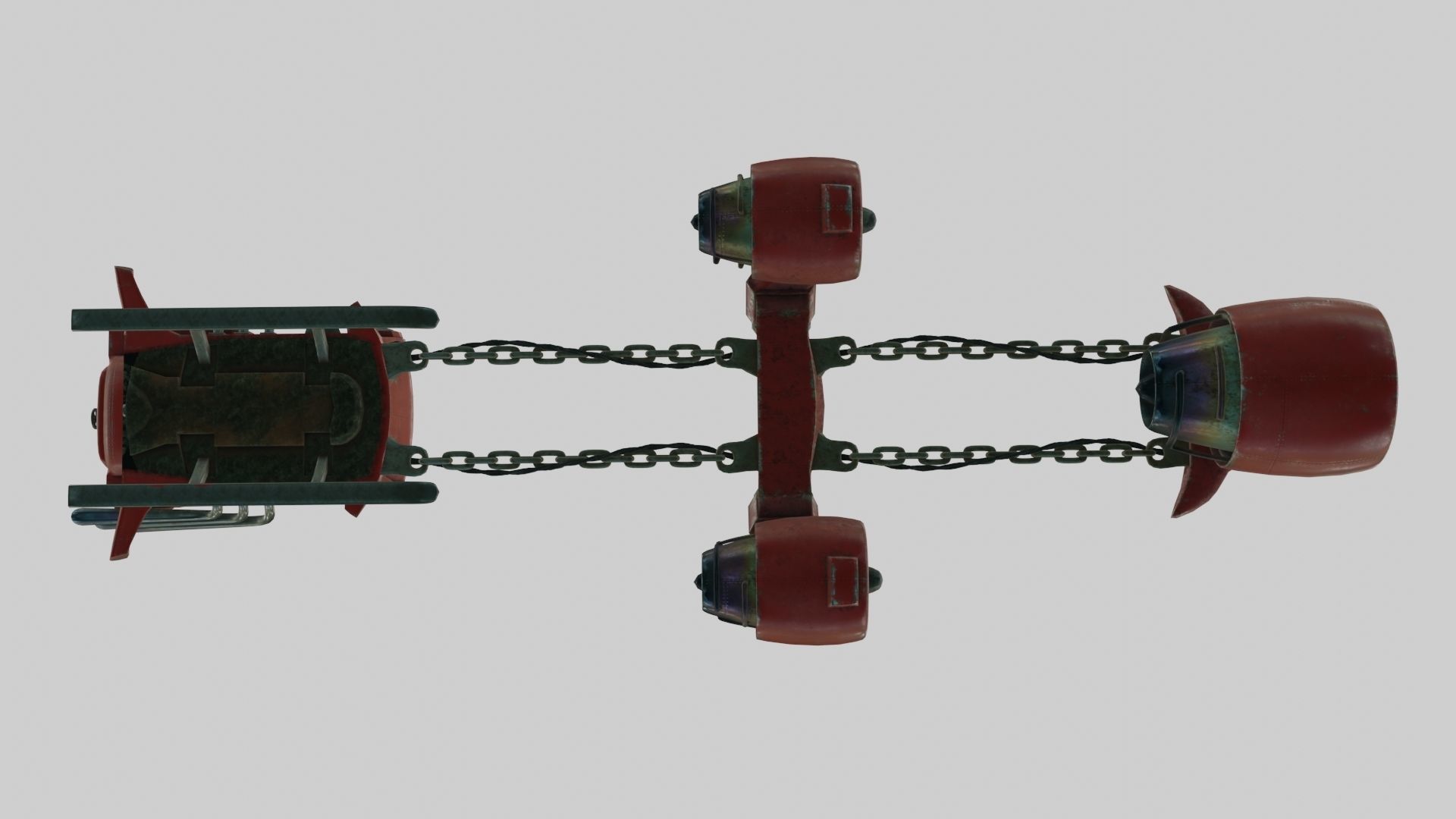 3D model Low Poly Dieselpunk Santa Sleigh With PBR Materials VR / AR ...