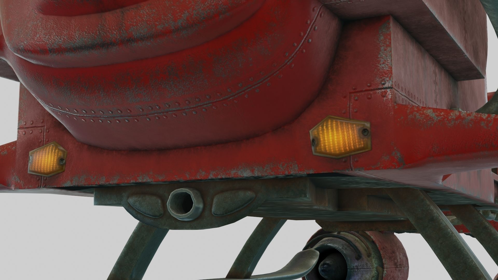 3D model Low Poly Dieselpunk Santa Sleigh With PBR Materials VR / AR ...