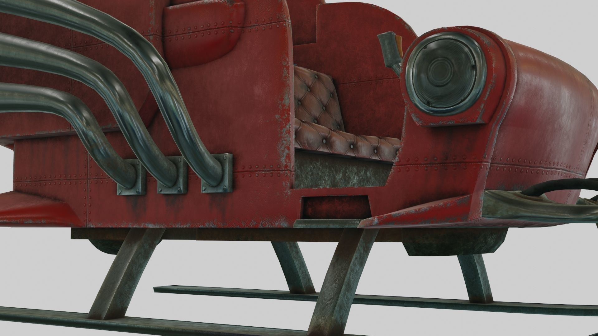 3D model Low Poly Dieselpunk Santa Sleigh With PBR Materials VR / AR ...