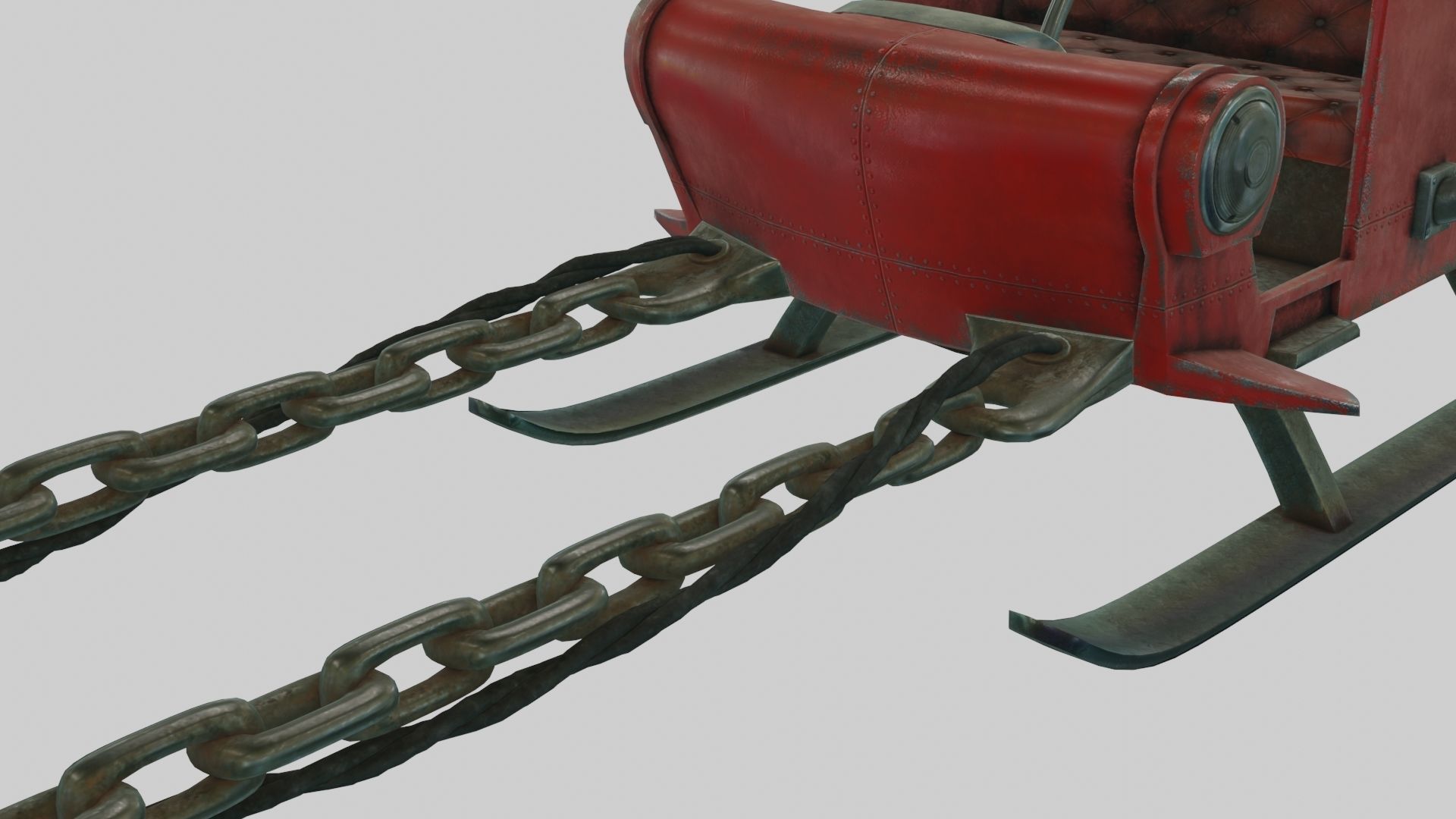 3D model Low Poly Dieselpunk Santa Sleigh With PBR Materials VR / AR ...