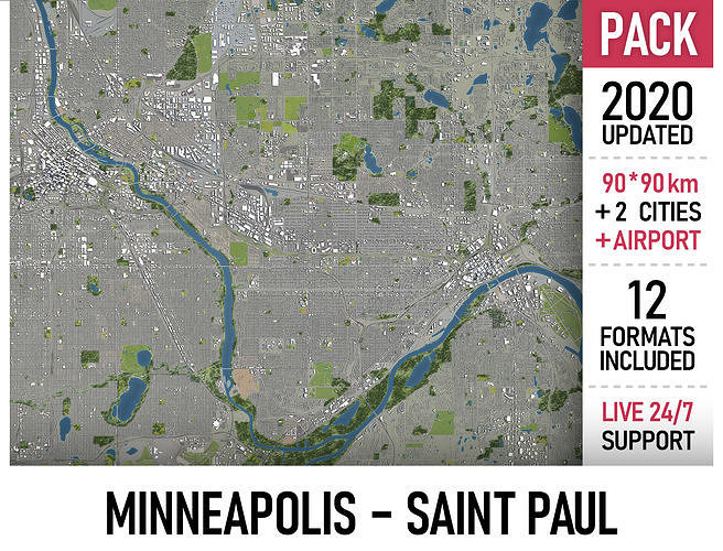 3D Model Collection Minneapolis - Saint Paul VR / AR / low-poly | CGTrader