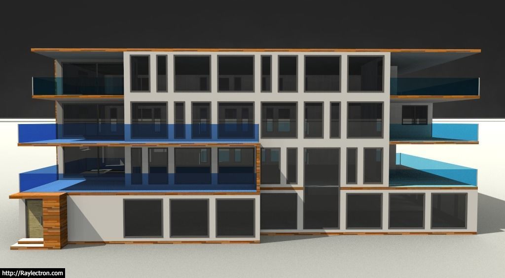 G3 Modern Style Apartment Building 3D model rigged | CGTrader