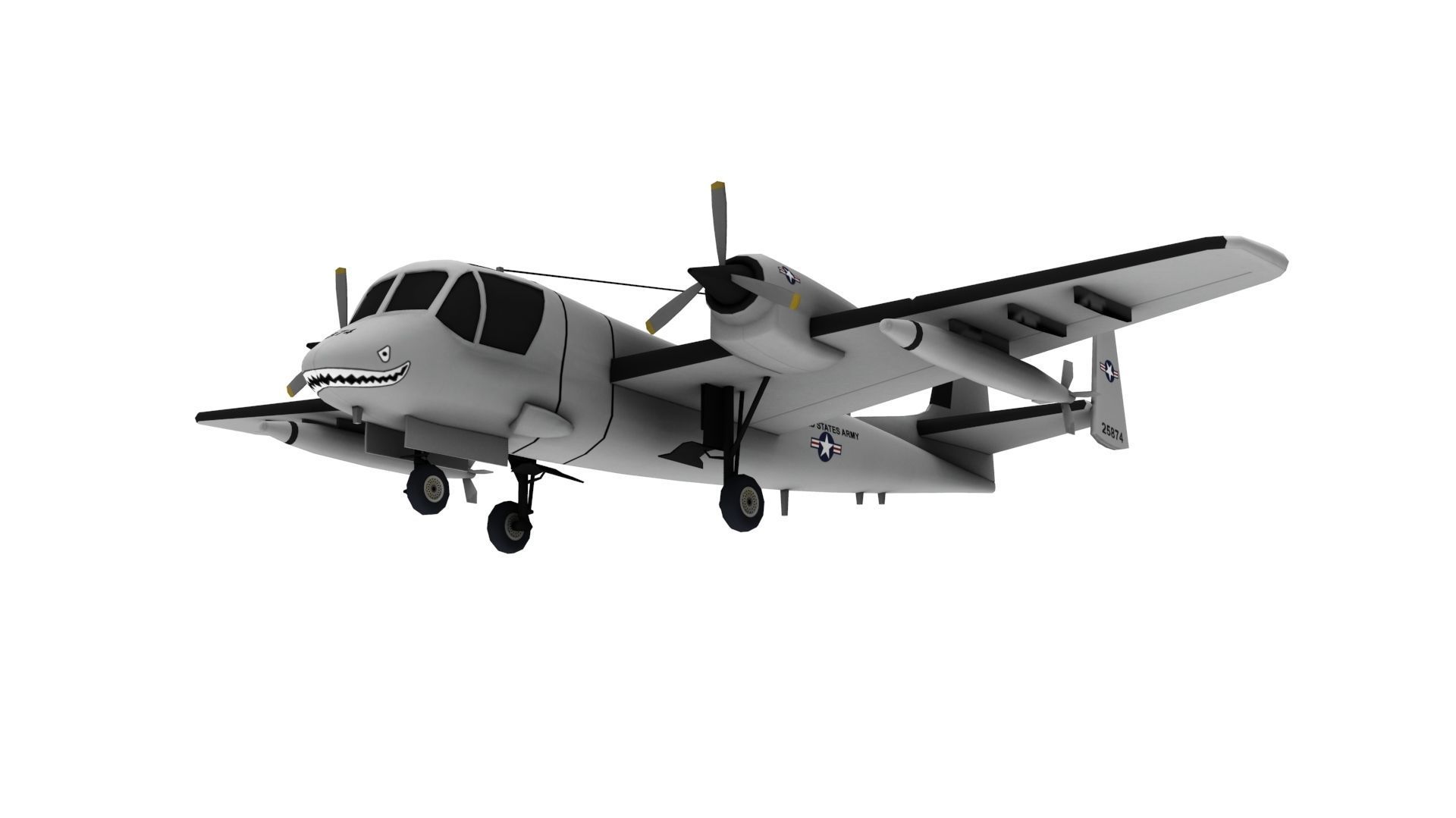 3D model Lowpoly OV-1 Mohawk 3D Model VR / AR / low-poly | CGTrader