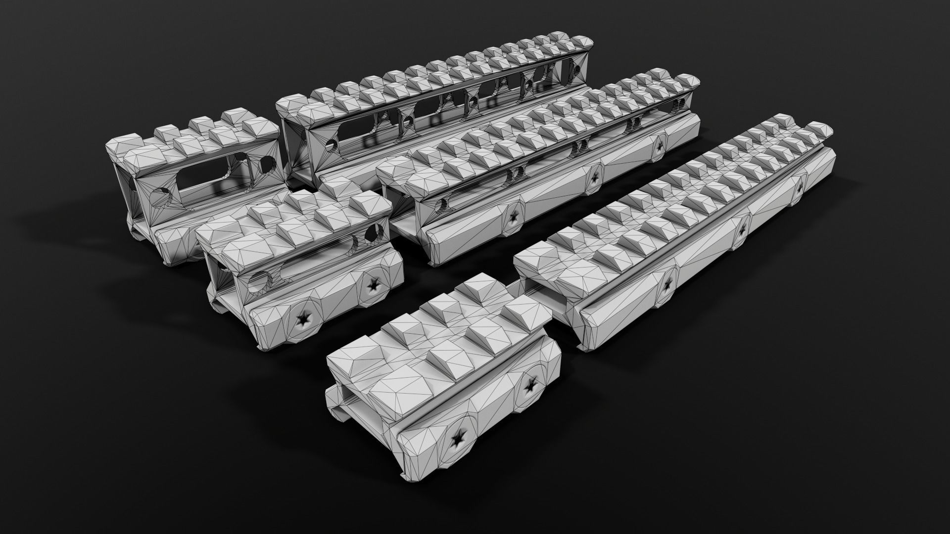 UTG Super Slim Picatinny Riser Mounts free VR / AR / low-poly 3D model ...