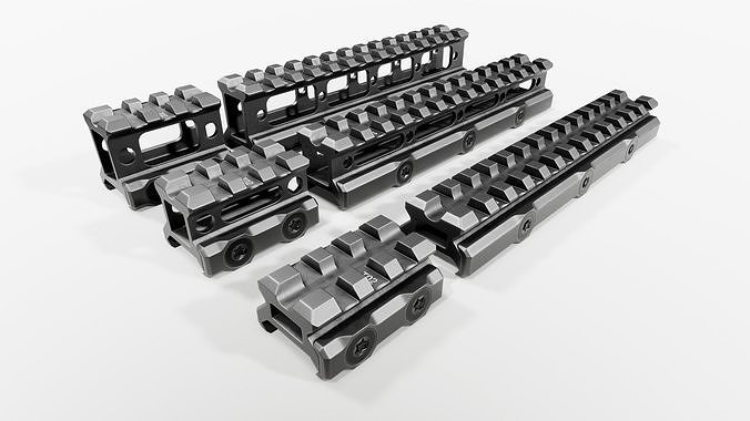 UTG Super Slim Picatinny Riser Mounts free VR / AR / low-poly 3D model ...