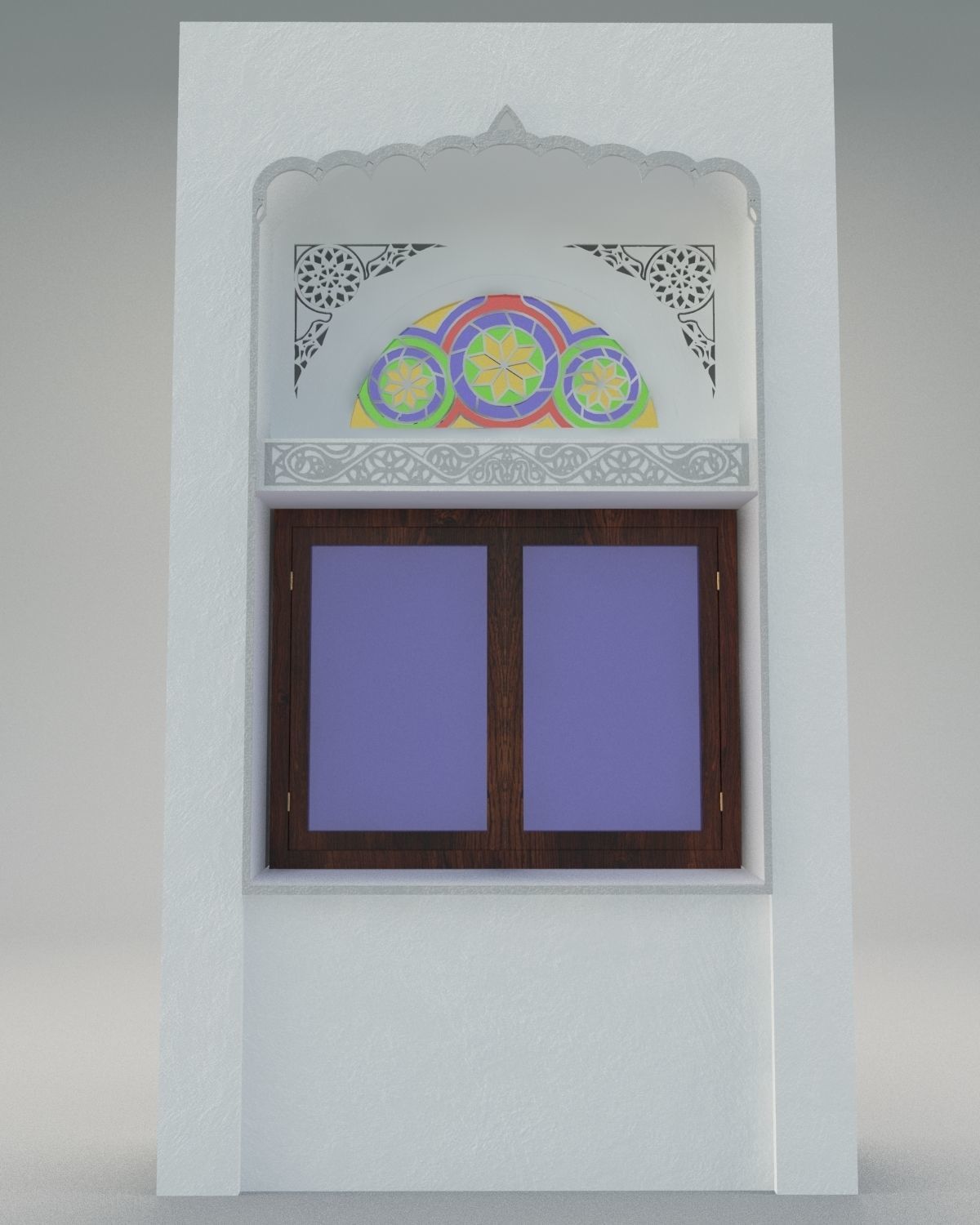 3D model Qamaria stained glasses and Yemeni classic window VR / AR ...