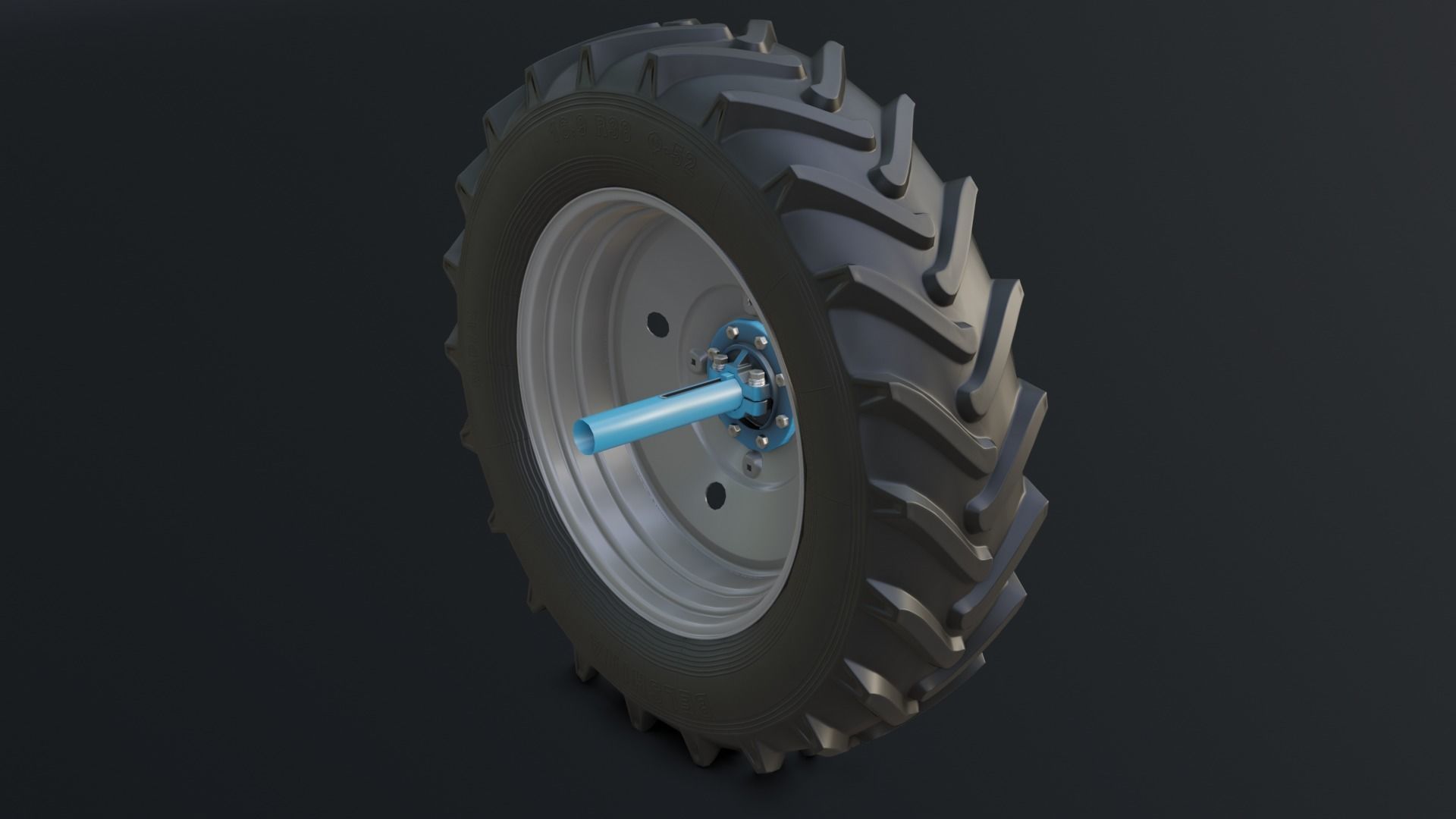 Set of wheels for MTZ tractor Assembly free VR / AR / low-poly 3D model ...