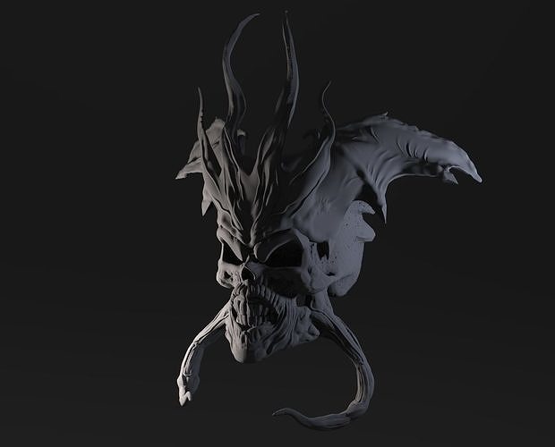 Demon Skull 3D model 3D printable | CGTrader