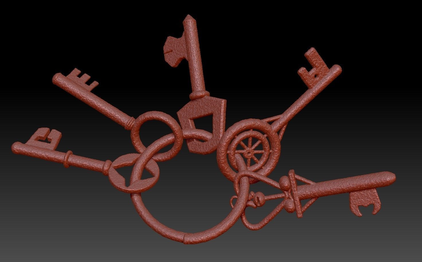 Medieval Keys Ring of Keys 3D model | CGTrader