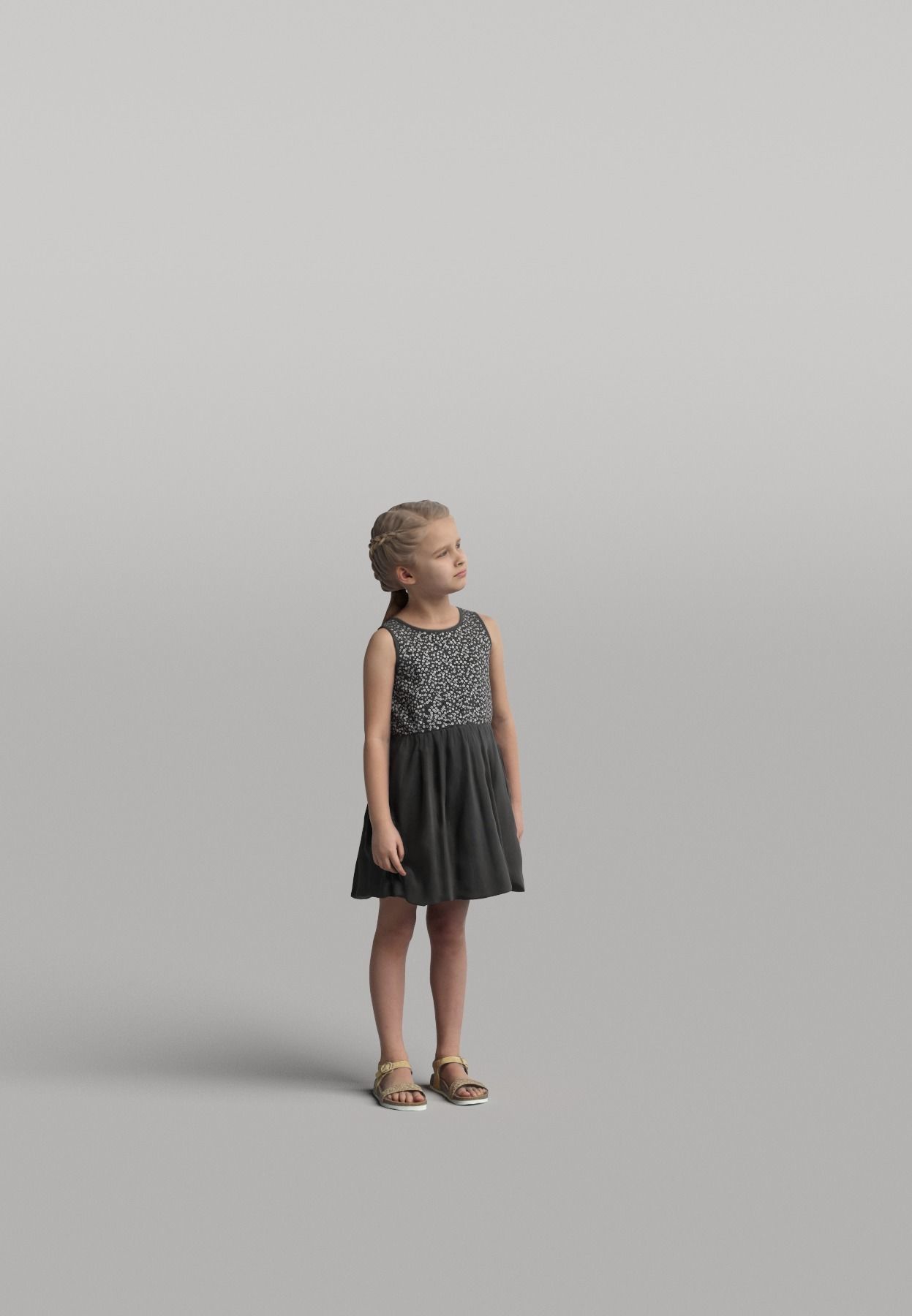 Humano Casual child standing and looking 0406 3D model | CGTrader