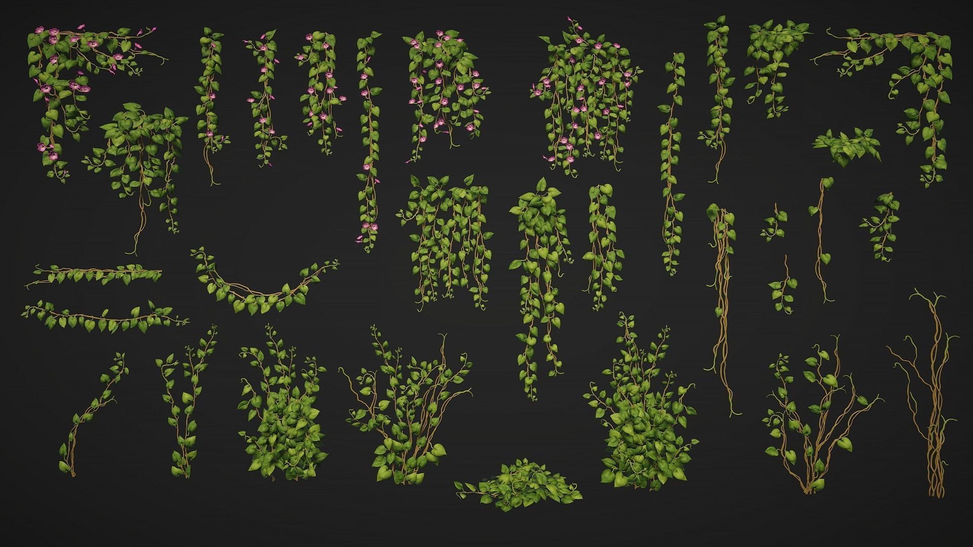 3D model Vine Plants Pack VR / AR / low-poly | CGTrader