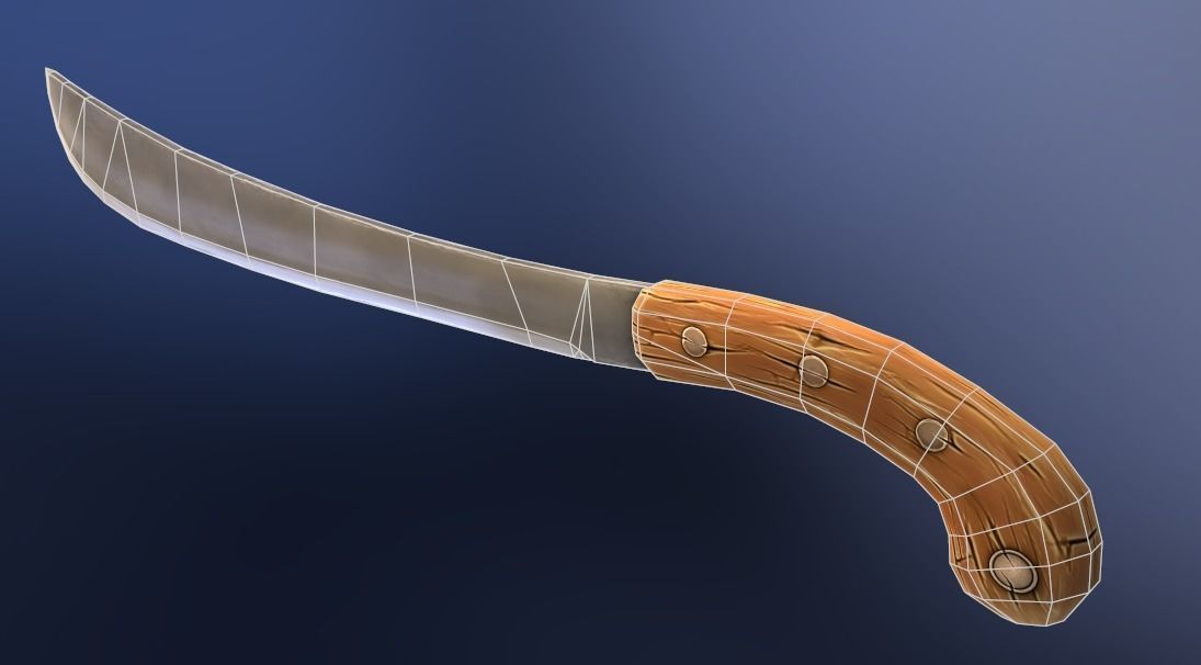 3D model Stylized machete VR / AR / low-poly | CGTrader