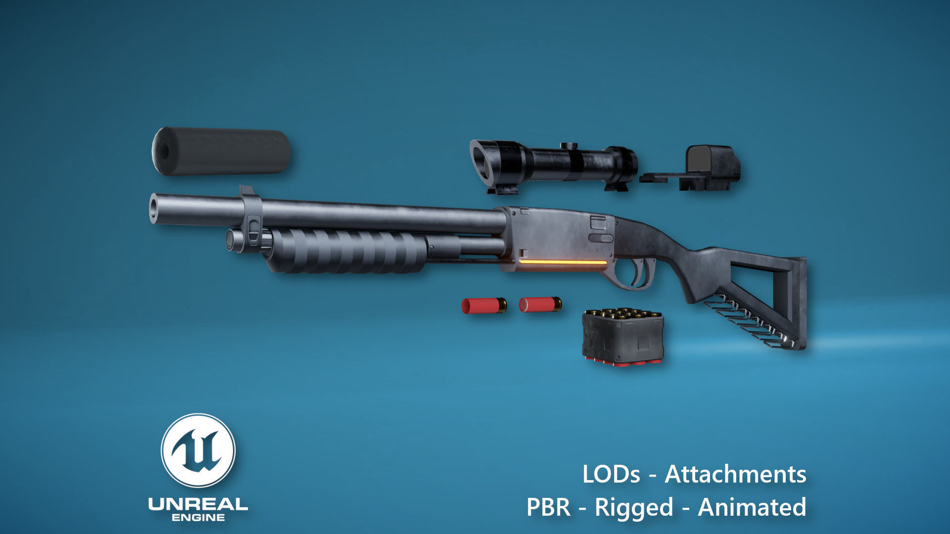 3D model Futuristic Shotgun | CGTrader