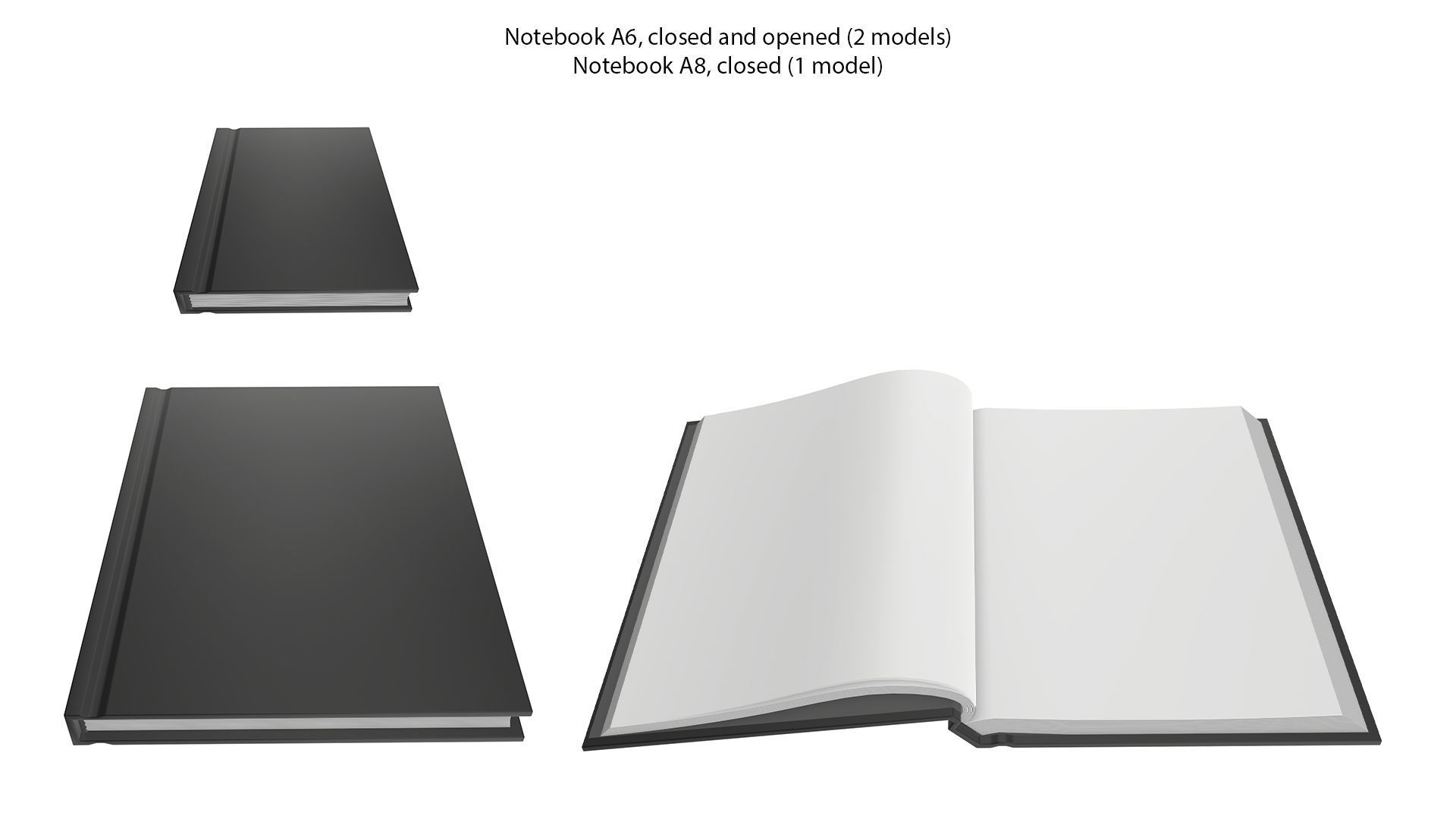 album notebook magazine book hardcover blank pack 3D Model Collection ...