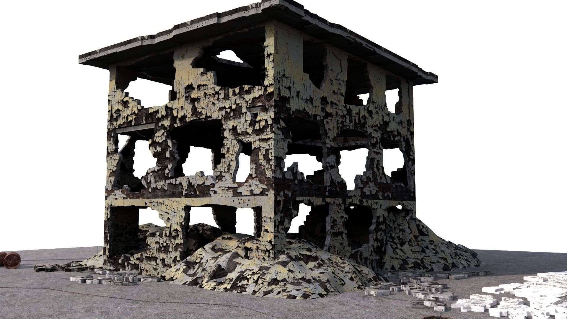 DAMAGED BUILDINGS 3D model | CGTrader