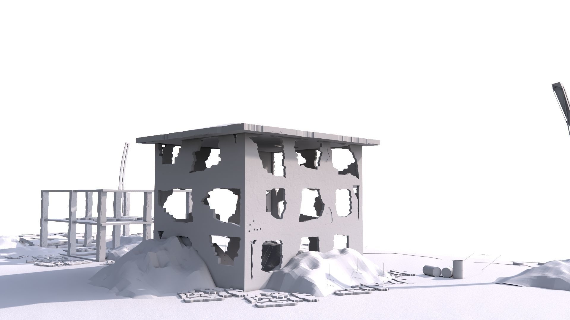 DAMAGED BUILDINGS 3D model | CGTrader