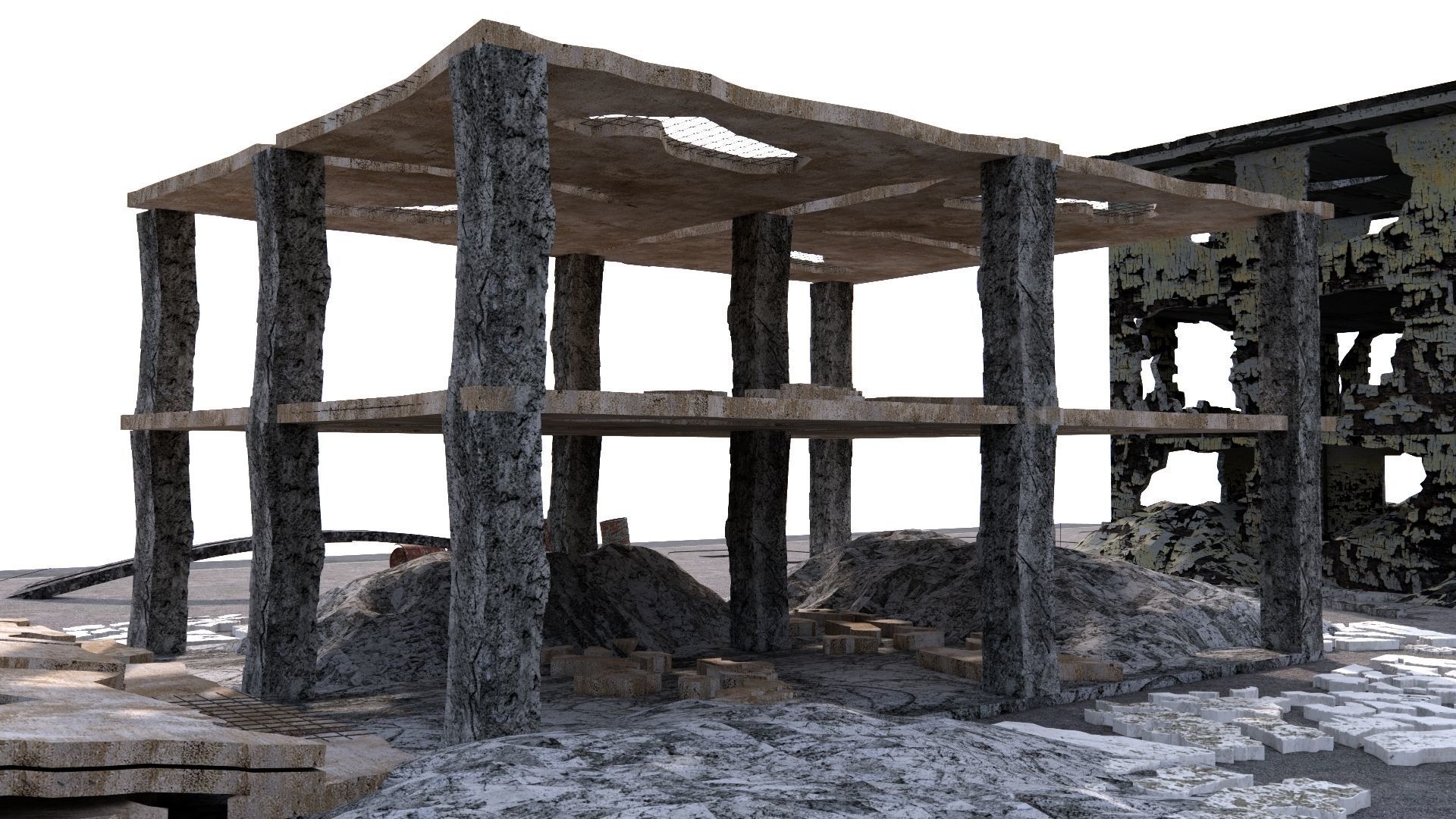 DAMAGED BUILDINGS 3D model | CGTrader