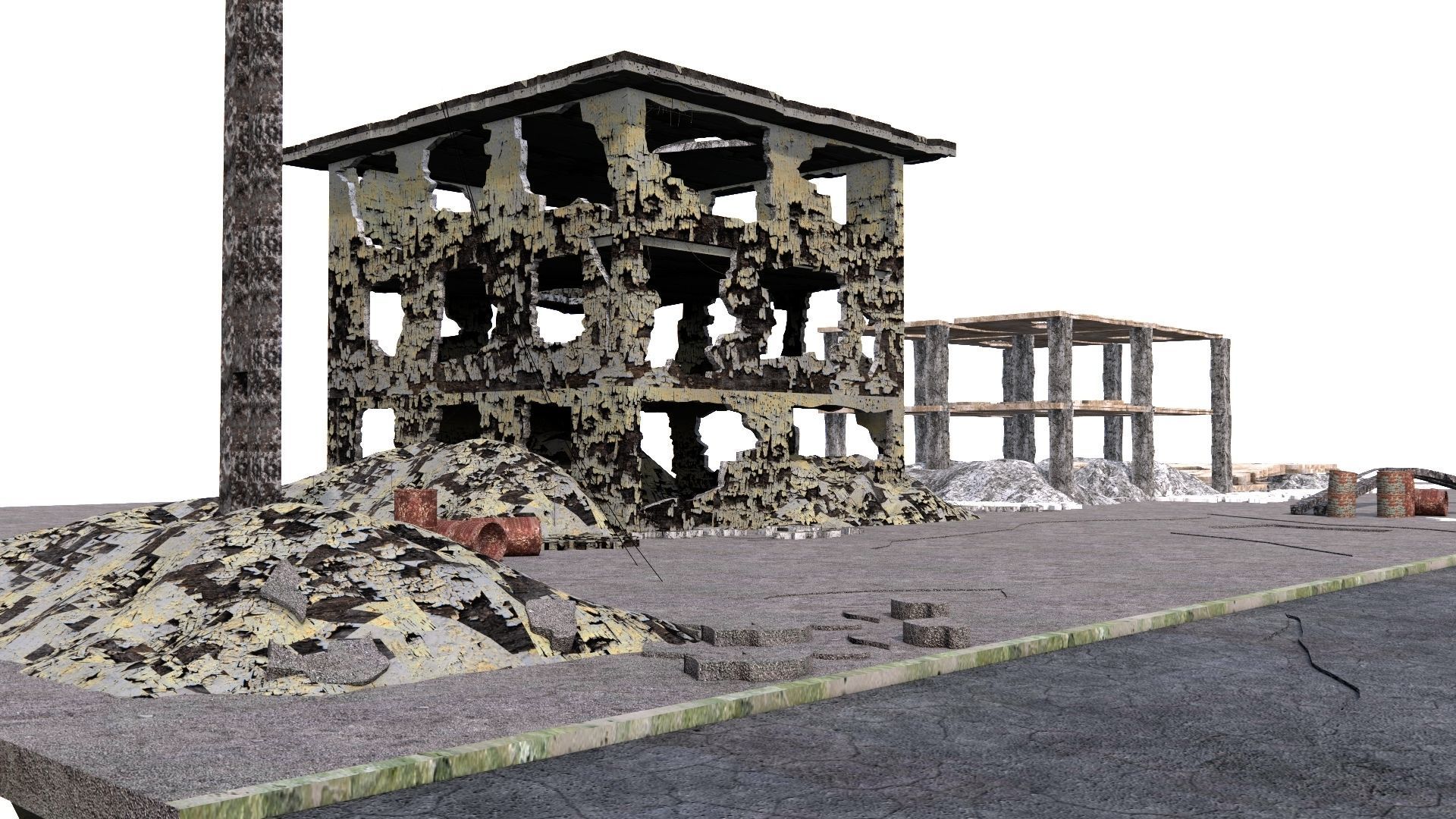 DAMAGED BUILDINGS 3D model | CGTrader