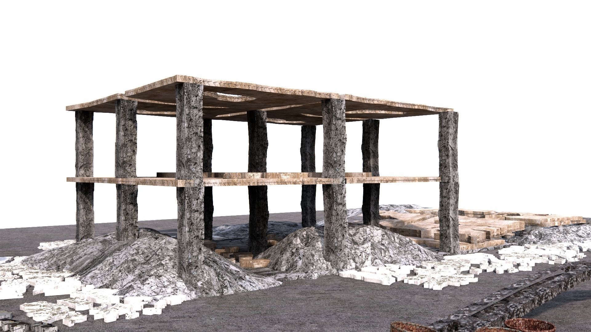 DAMAGED BUILDINGS 3D model | CGTrader