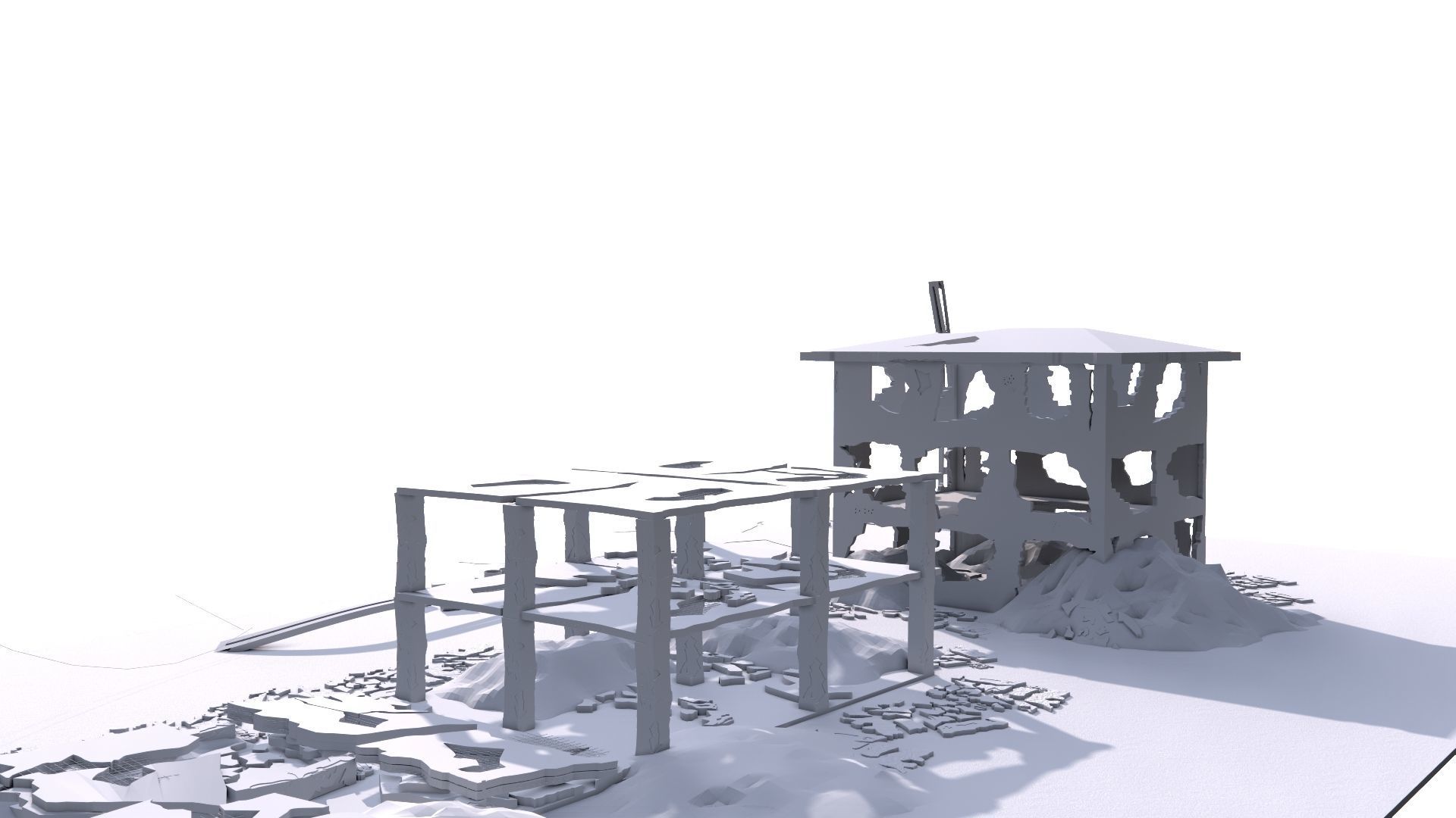 DAMAGED BUILDINGS 3D model | CGTrader