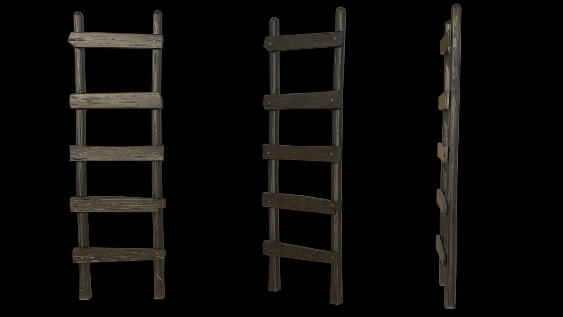 3D model Low Poly Wooden Ladder VR / AR / low-poly | CGTrader