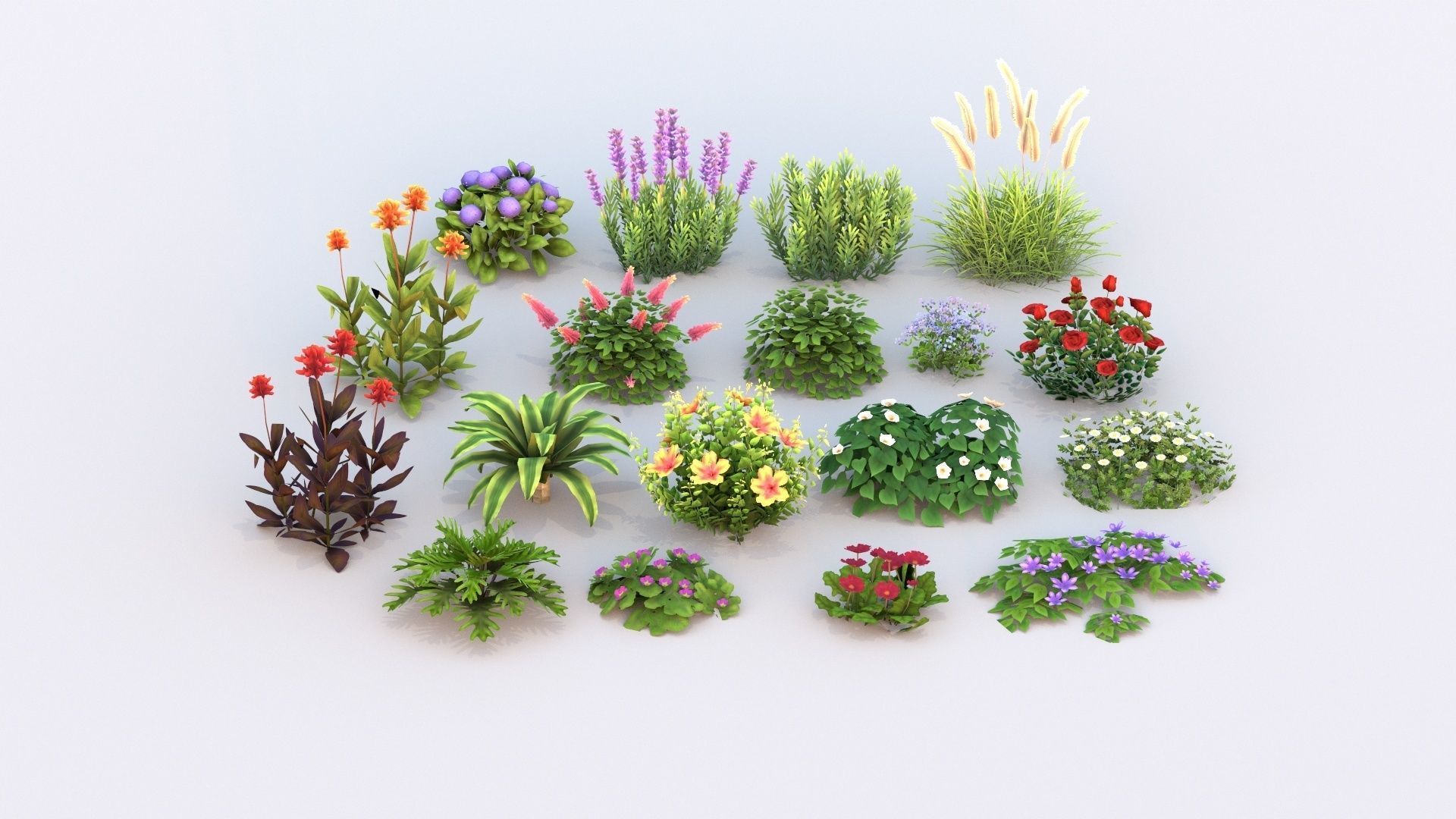 Flower Low Poly Collection plants and flowers VR / AR / low-poly | CGTrader