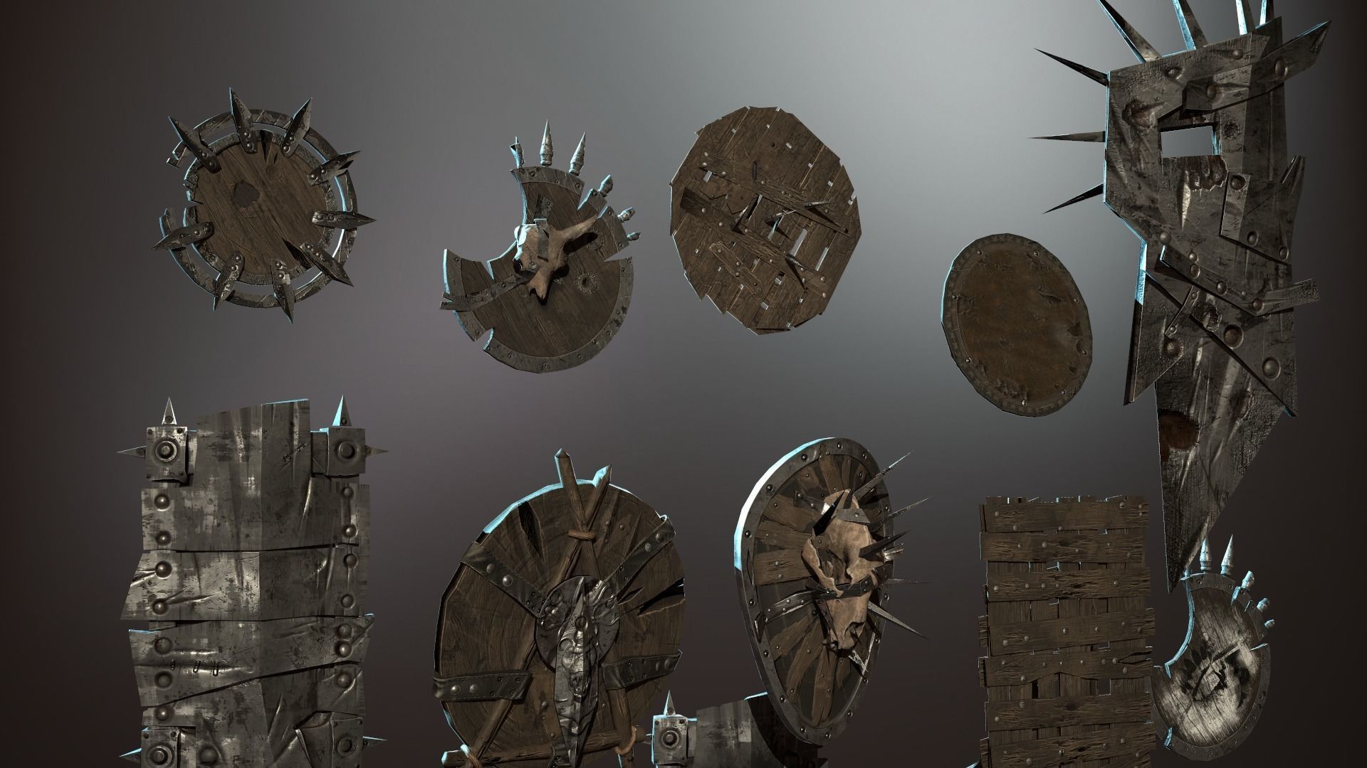 3D model Orc Set of fantasy shields VR / AR / low-poly | CGTrader
