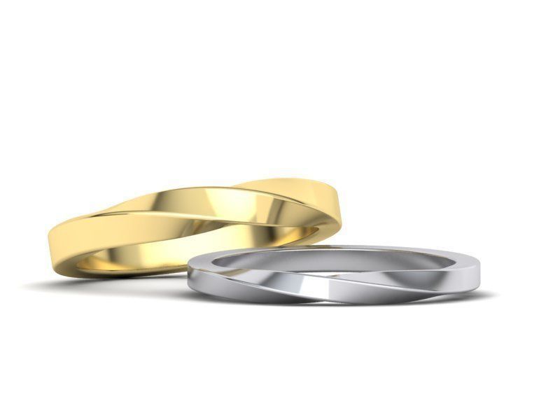 Wedding Set Mobius rings 3dmodels 3D model 3D printable | CGTrader