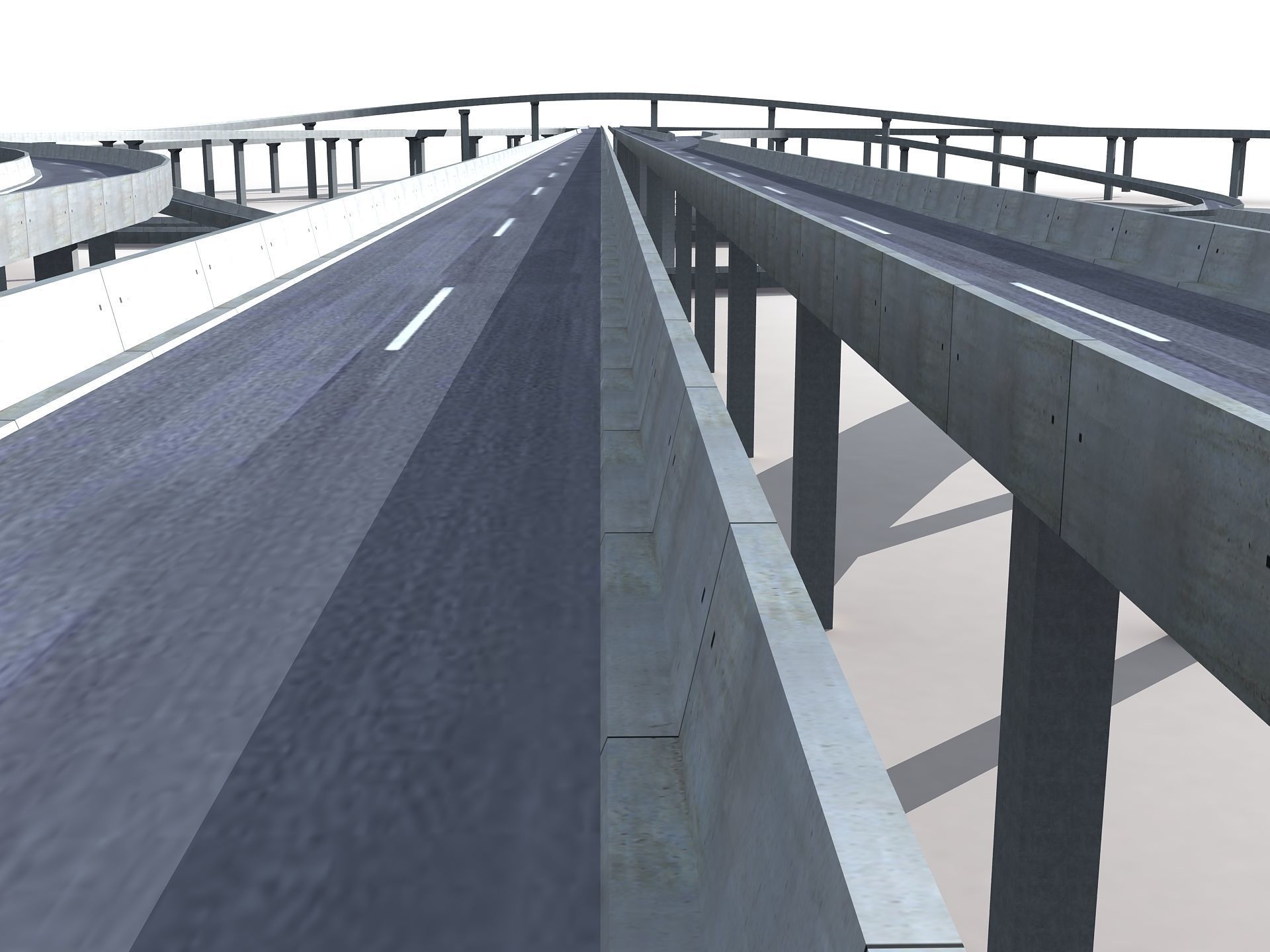 Highway Road Viaduct Flyover-07 3D model | CGTrader