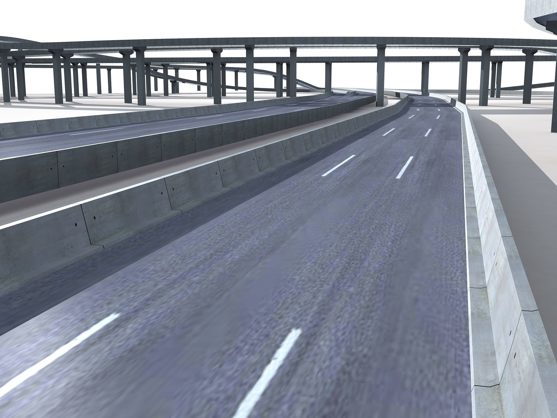 Highway Road Viaduct Flyover-07 3D model | CGTrader