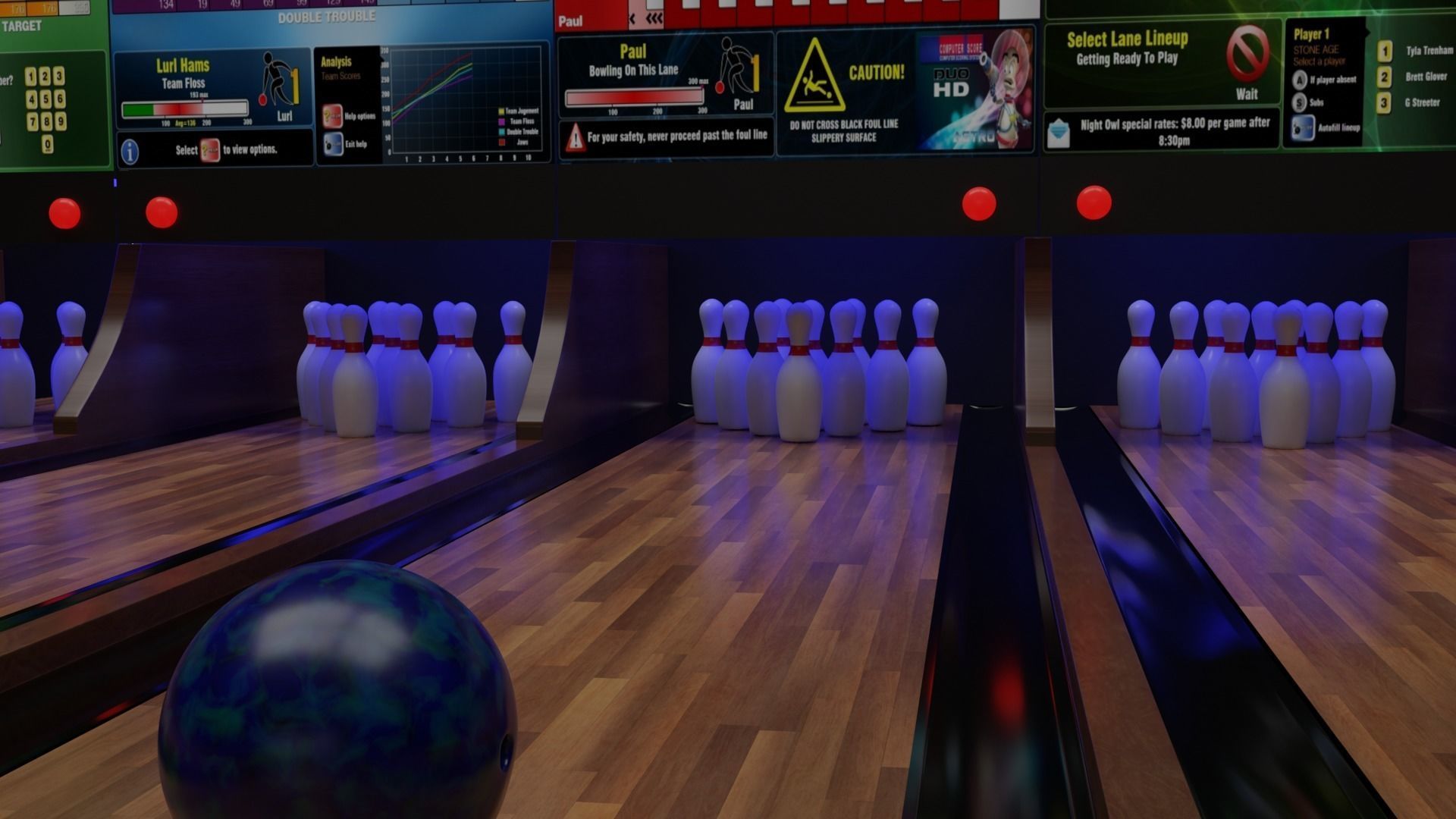 Bowling animation 3D model animated | CGTrader