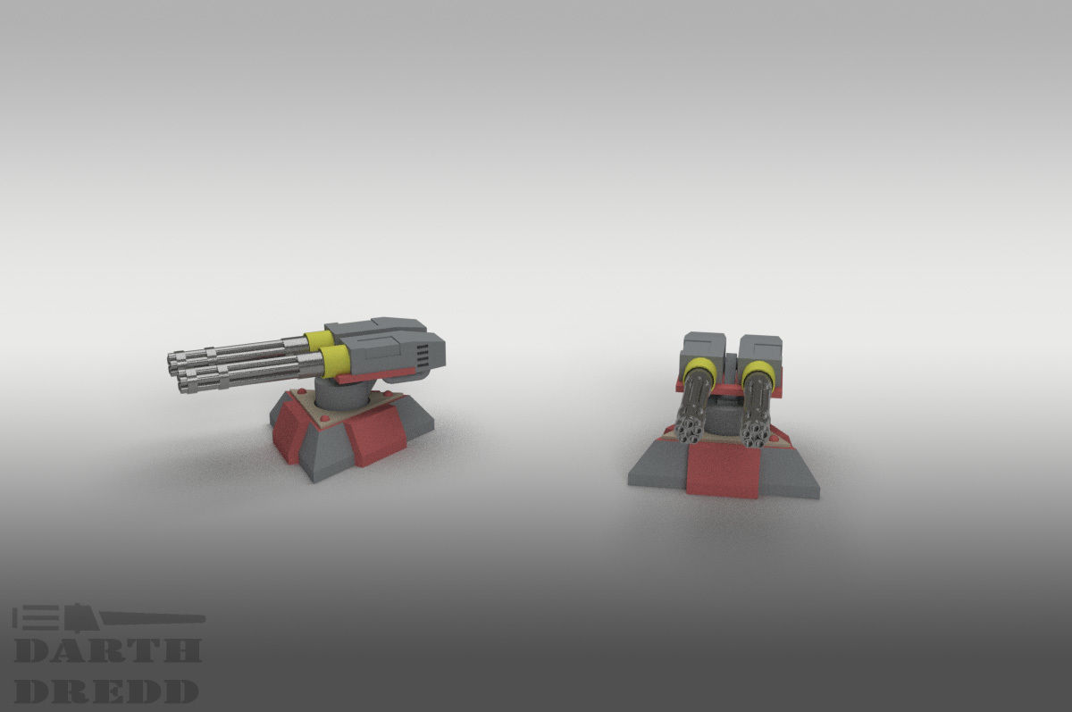 Red Alert 2 style Sentry Gun 3D model | CGTrader