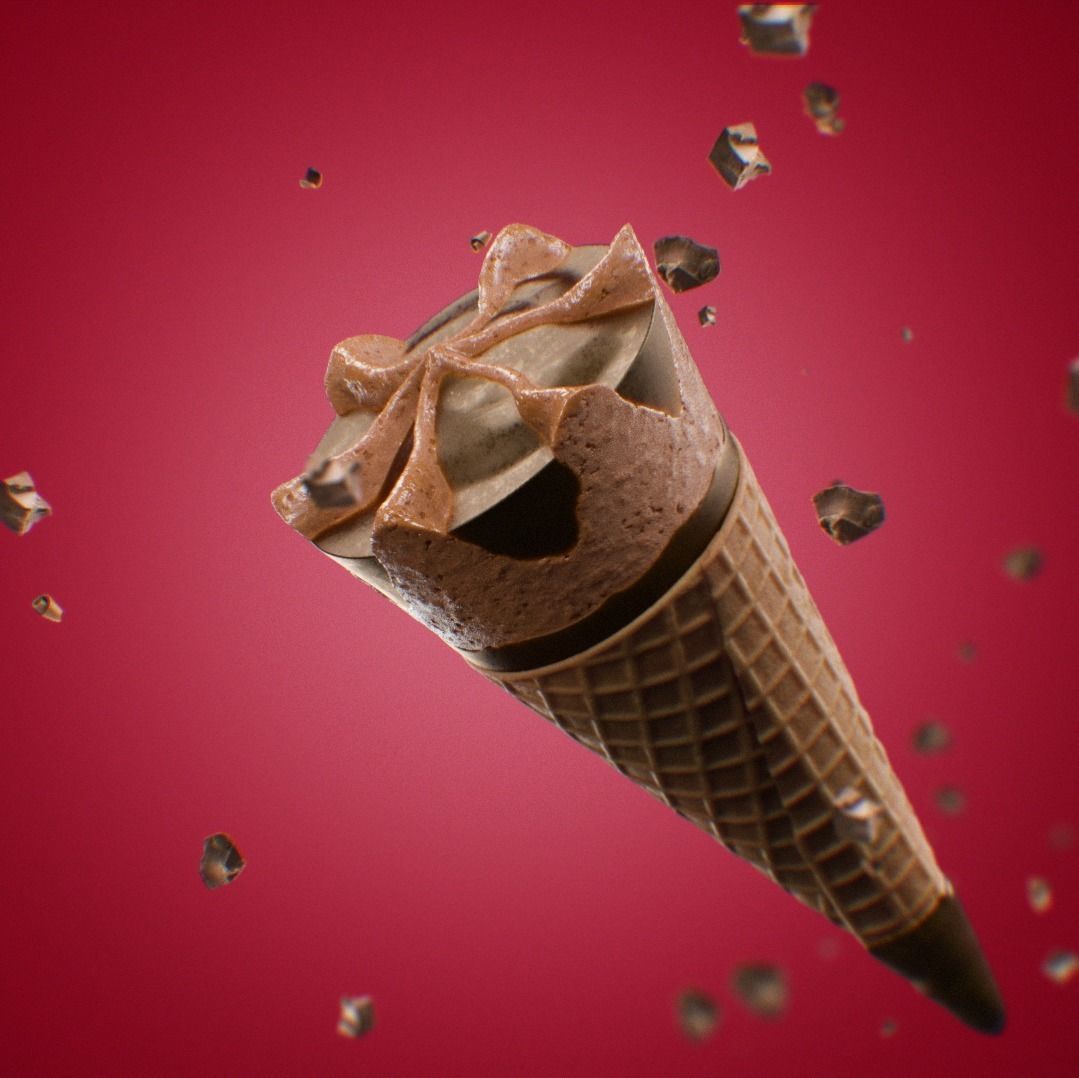 Waffle ice cream model 3D model | CGTrader