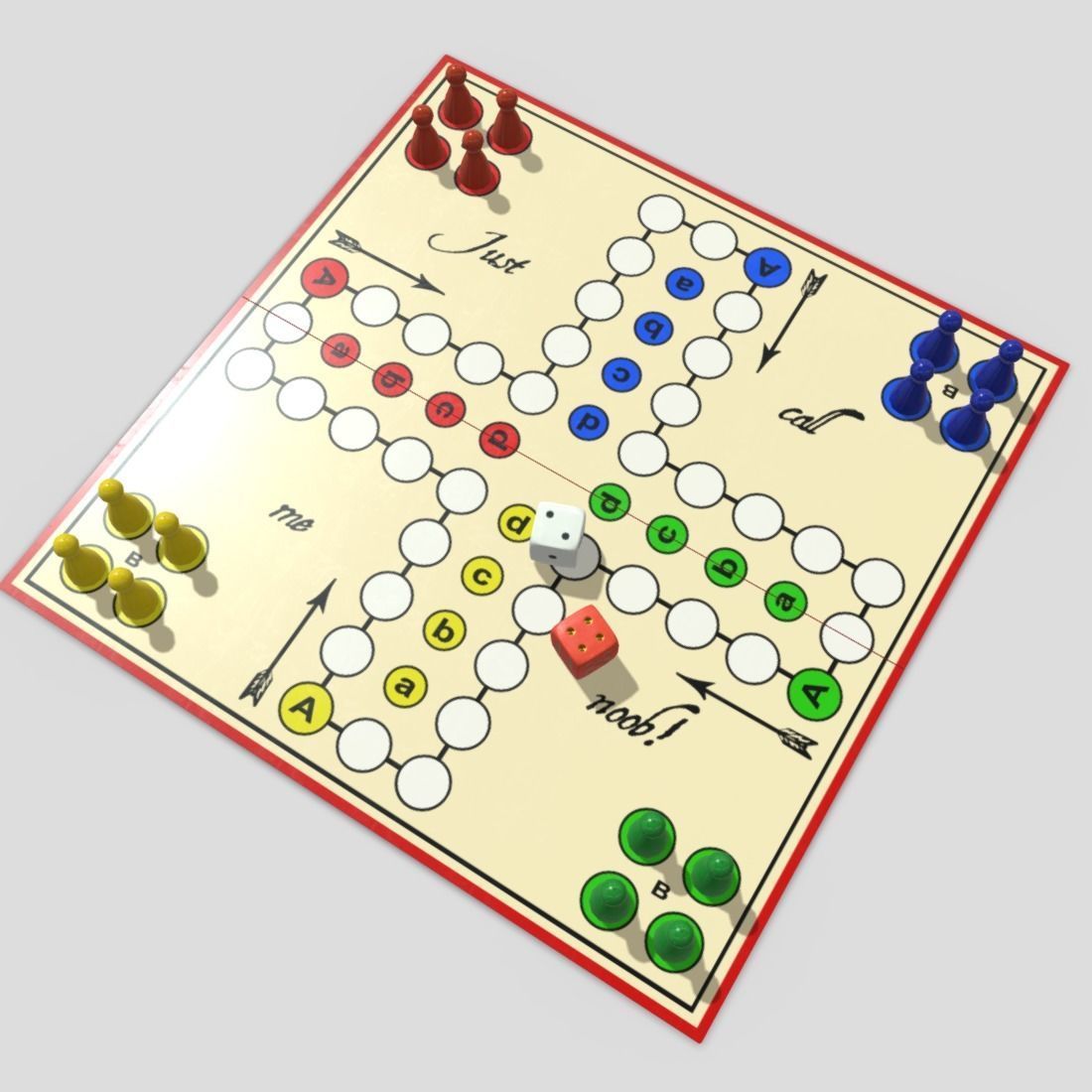 3D model Ludo - Mensch aergere dich nicht VR / AR / low-poly | CGTrader