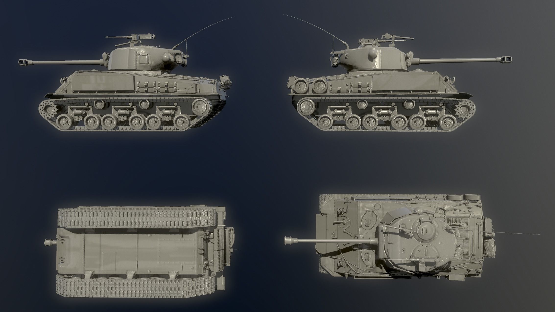 America M4 Sherman Medium Tank USA 3D model | CGTrader