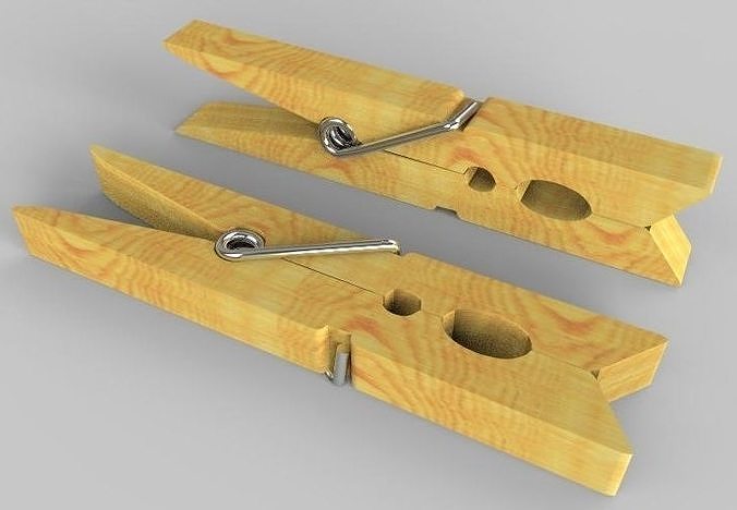3D model Wooden Clips VR / AR / low-poly | CGTrader