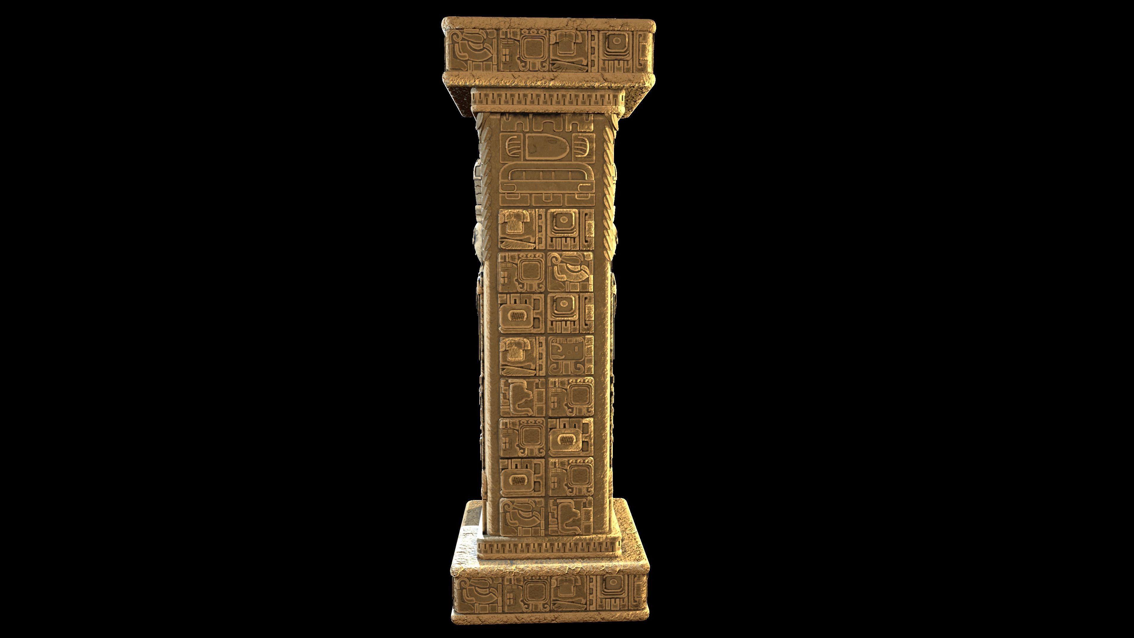 Mayan Pillar 3D model | CGTrader