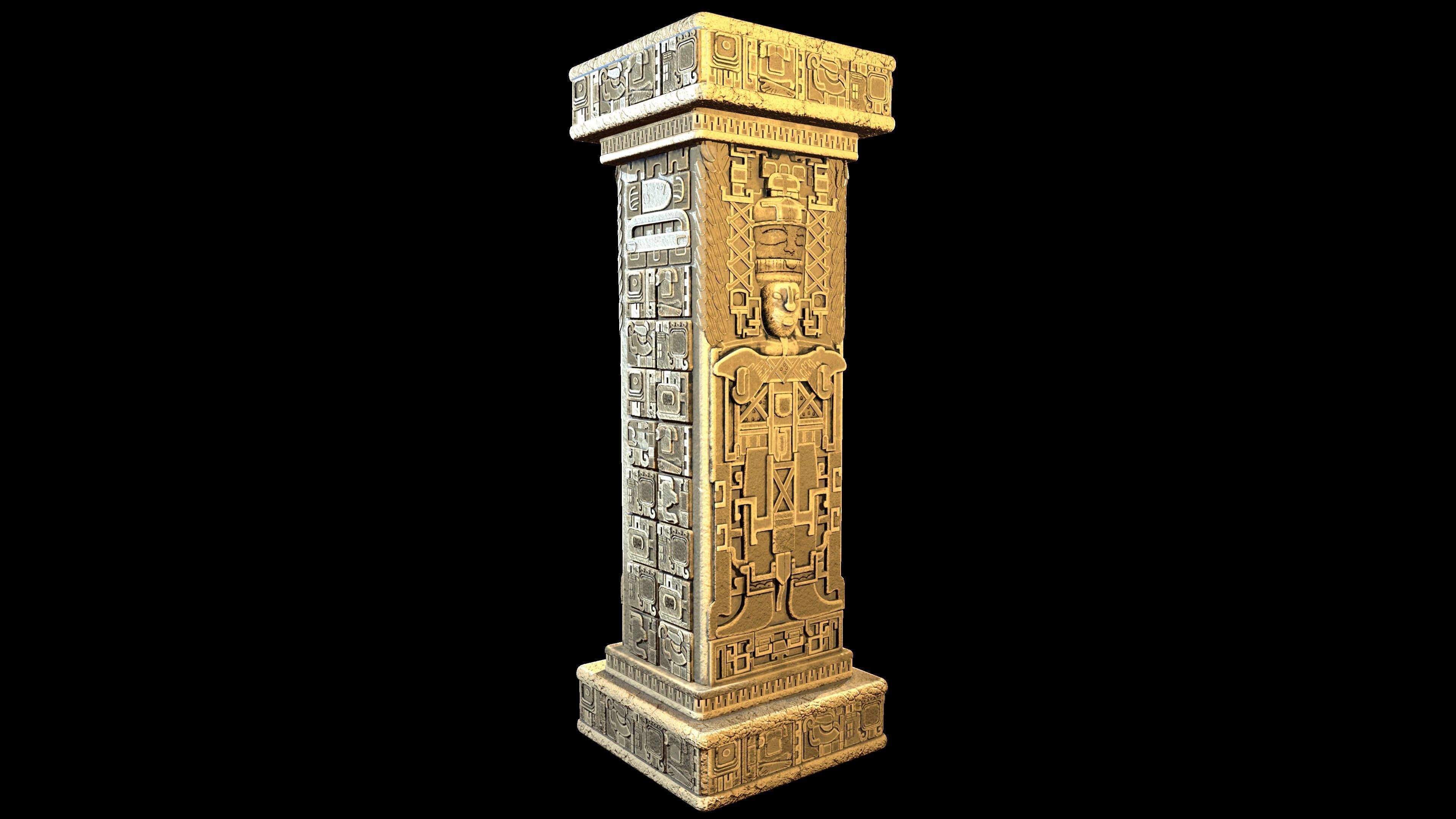 Mayan Pillar 3D model | CGTrader