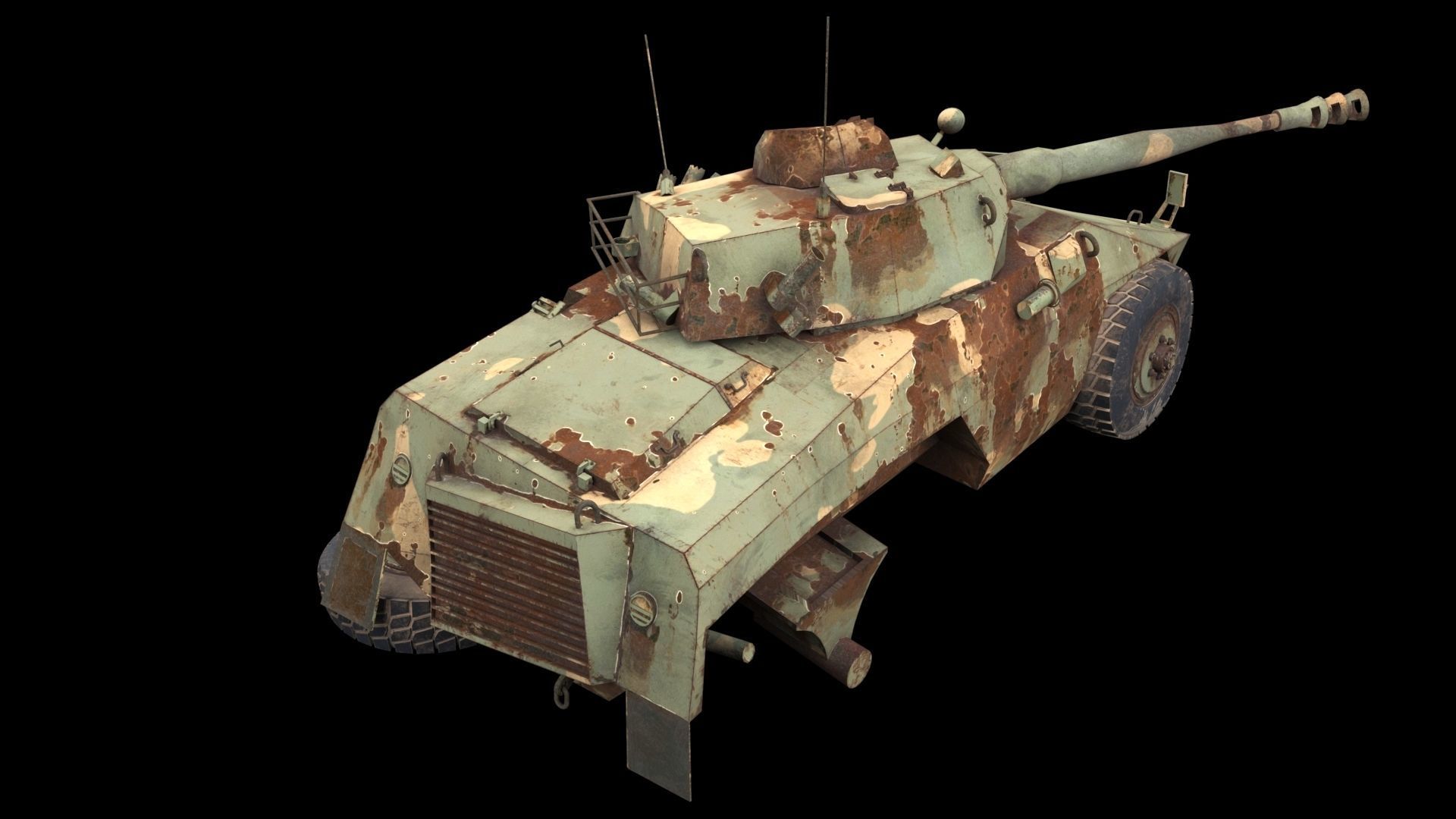 damaged EE-9 Cascavel tank free VR / AR / low-poly 3D model | CGTrader