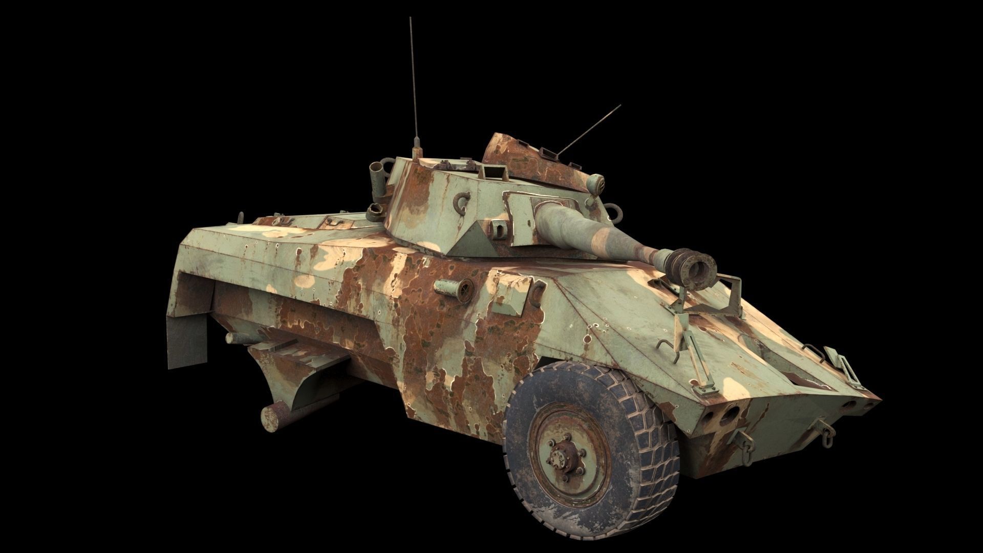 damaged EE-9 Cascavel tank free VR / AR / low-poly 3D model | CGTrader