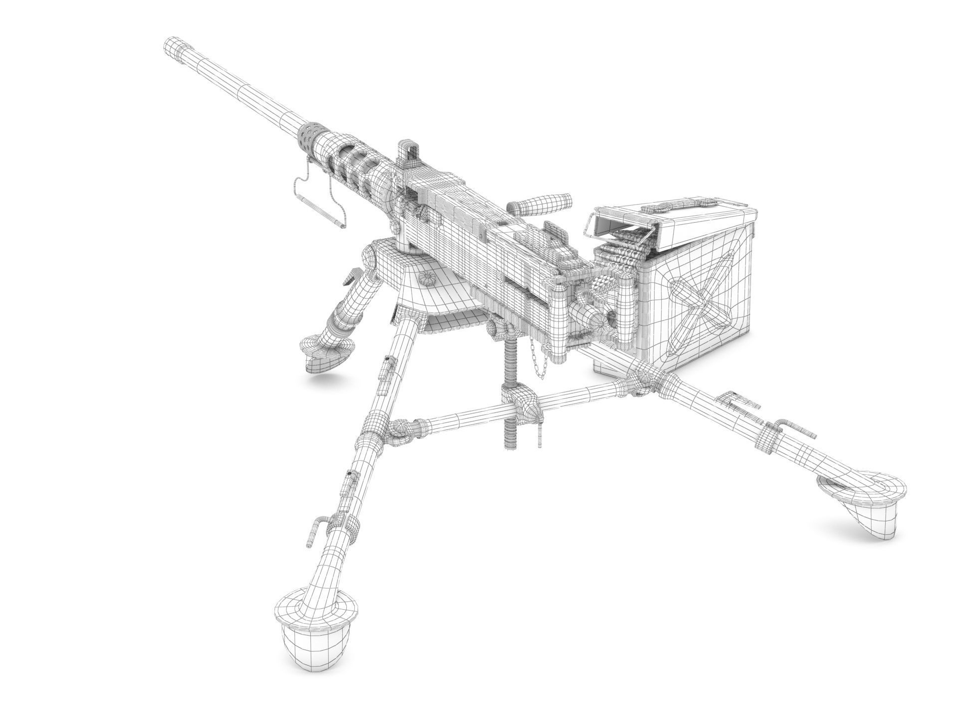 Browning Machine Gun Cal 50 M2 HB 3D model | CGTrader