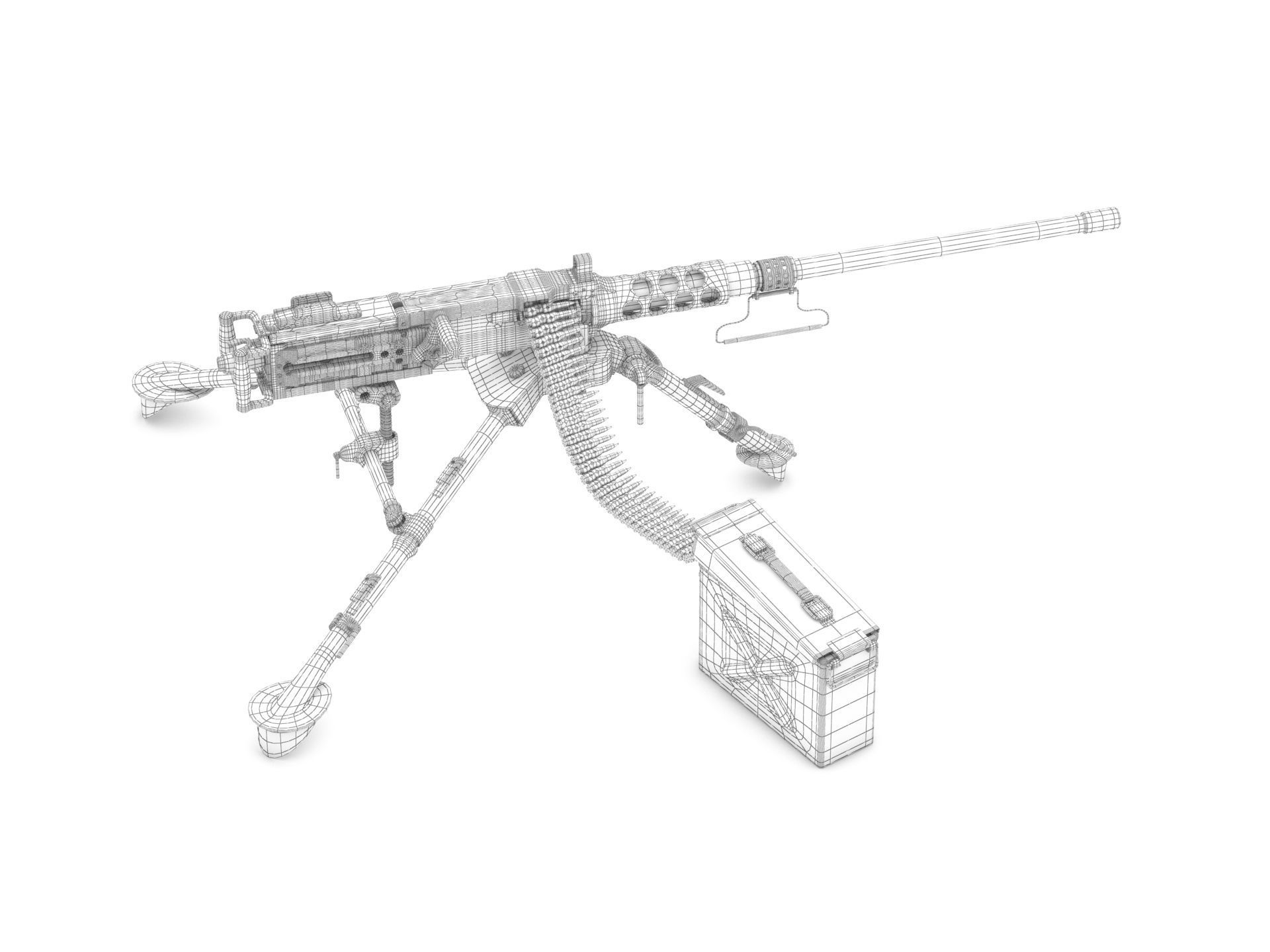 Browning Machine Gun Cal 50 M2 HB 3D model | CGTrader