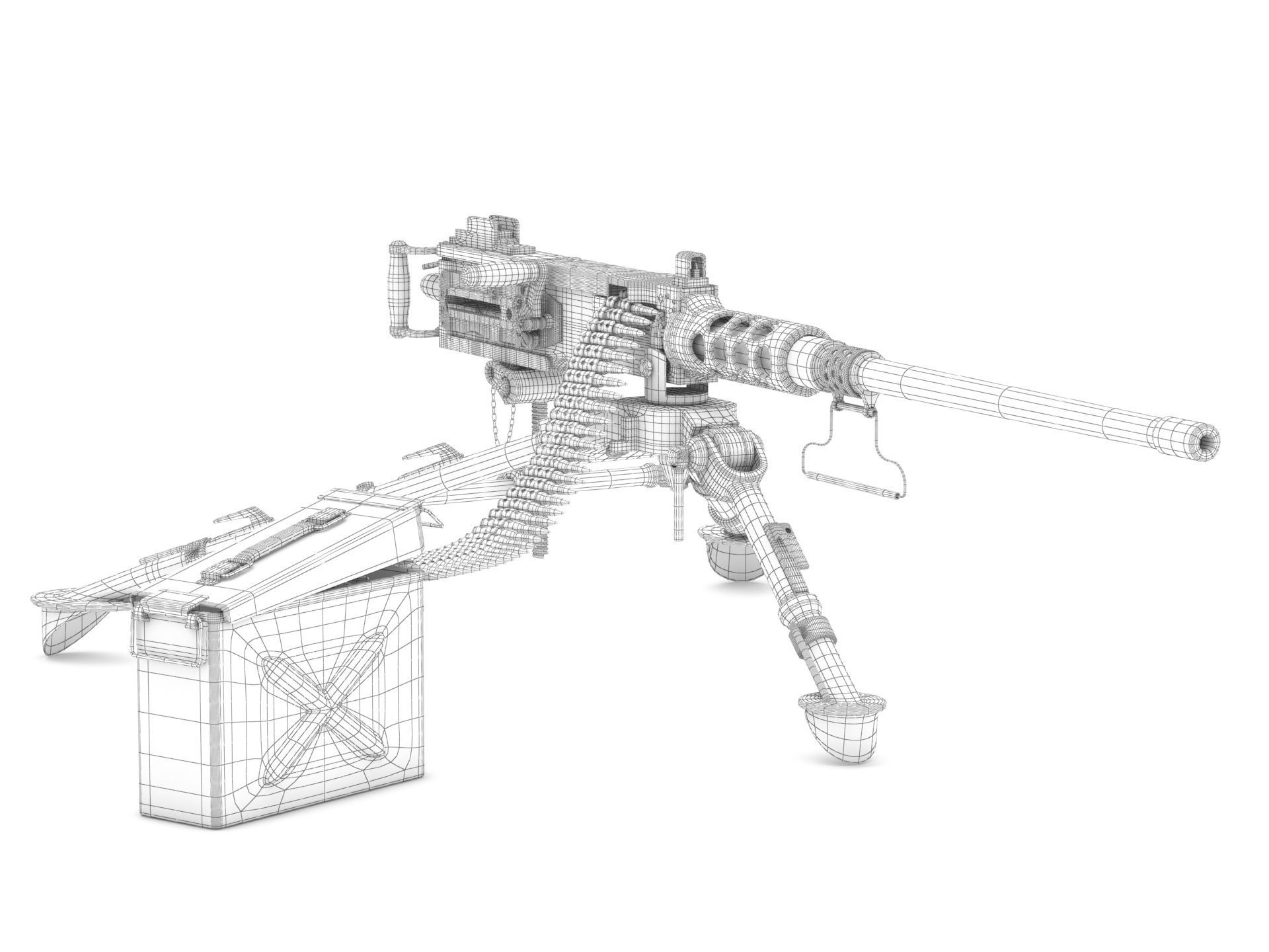 Browning Machine Gun Cal 50 M2 HB 3D model | CGTrader