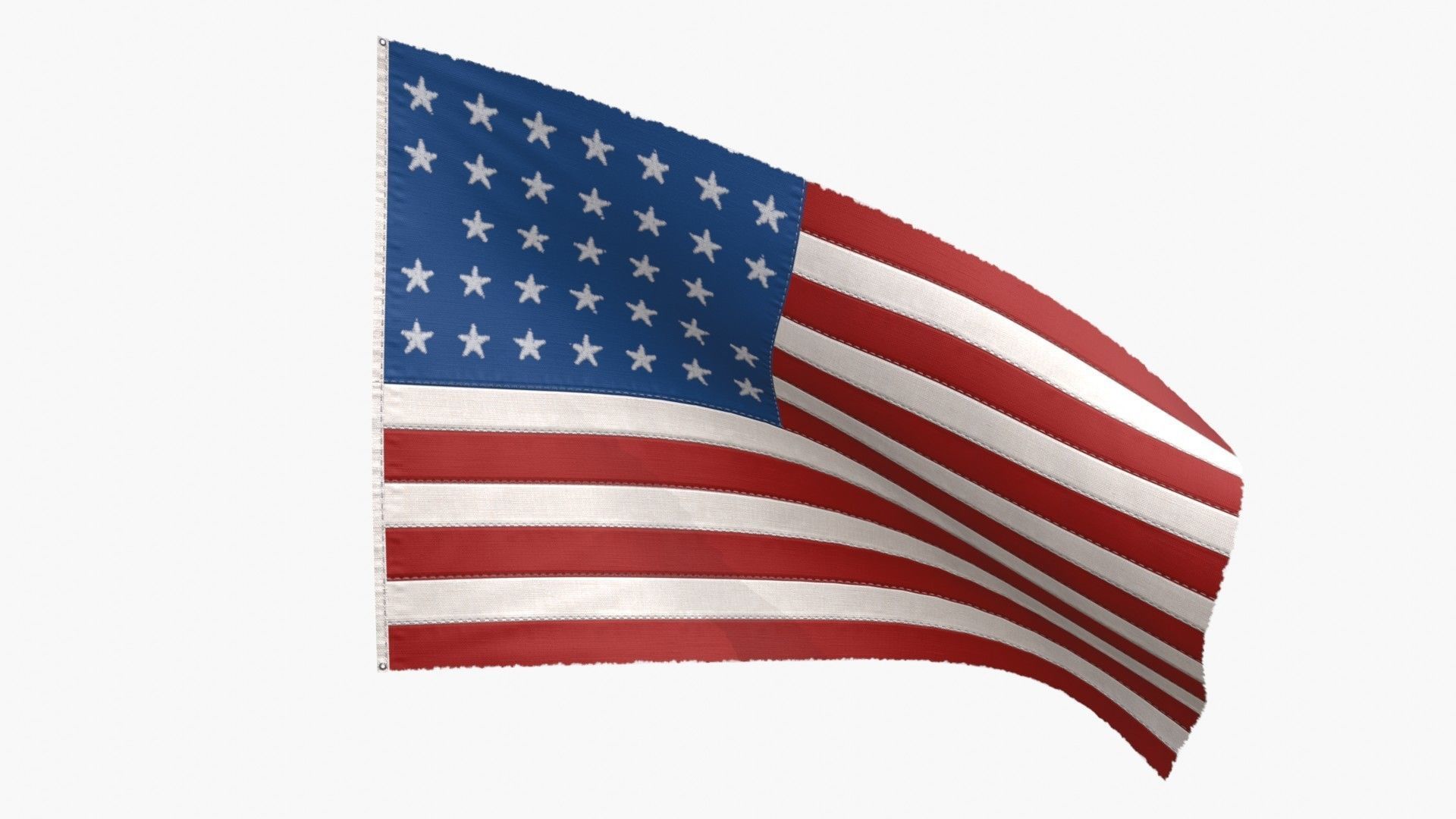 3D model US Flag 33 Stars 1861 VR / AR / low-poly rigged animated ...