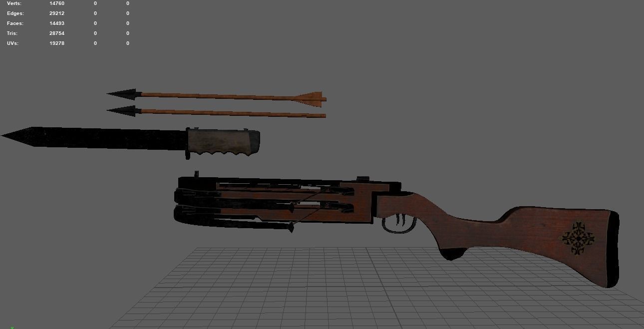 3D model Double shot Crossbow VR / AR / low-poly | CGTrader